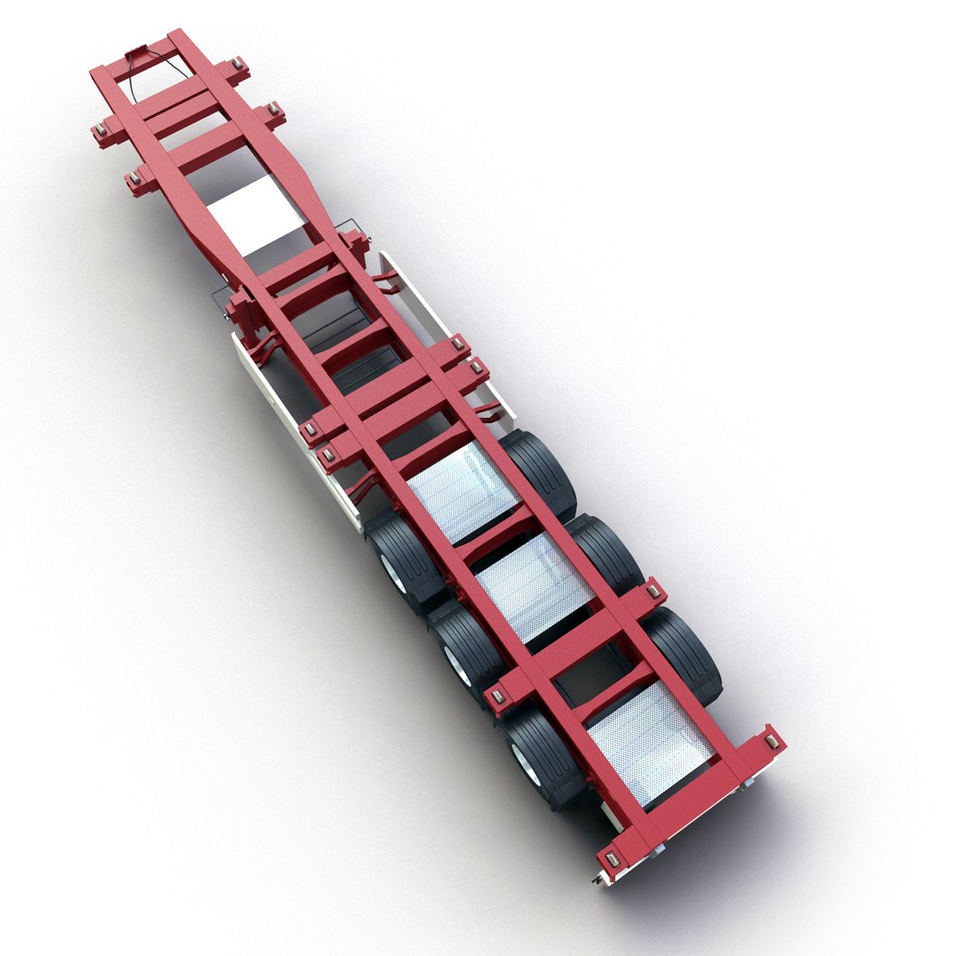 3d Model Of Shipping Container Trailer