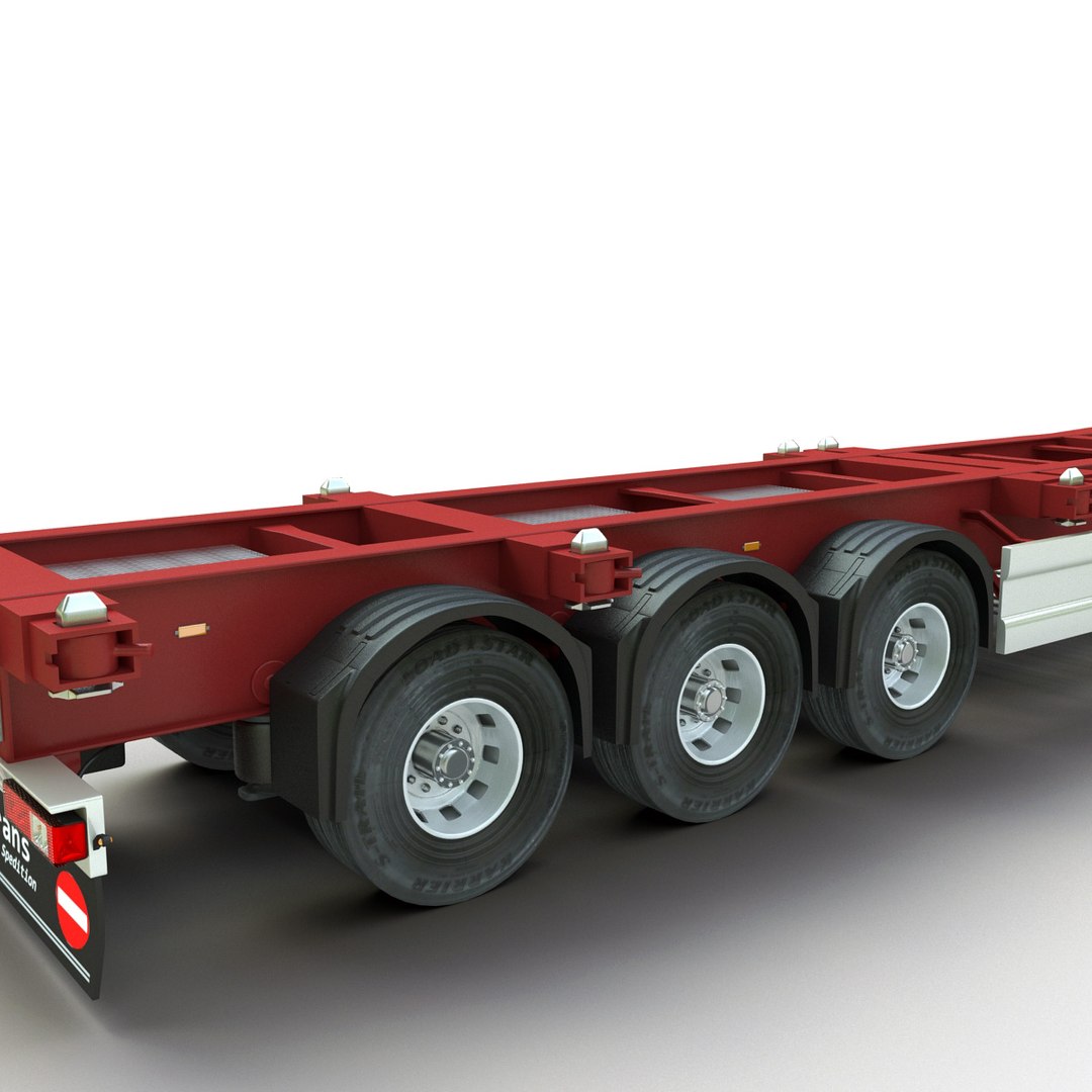 3d Model Of Shipping Container Trailer