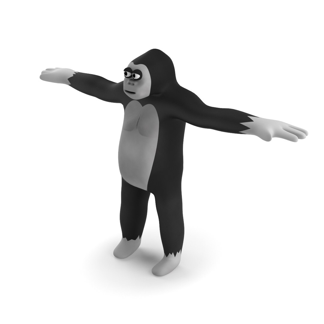 Cartoon Gorilla Rigged 3d Model