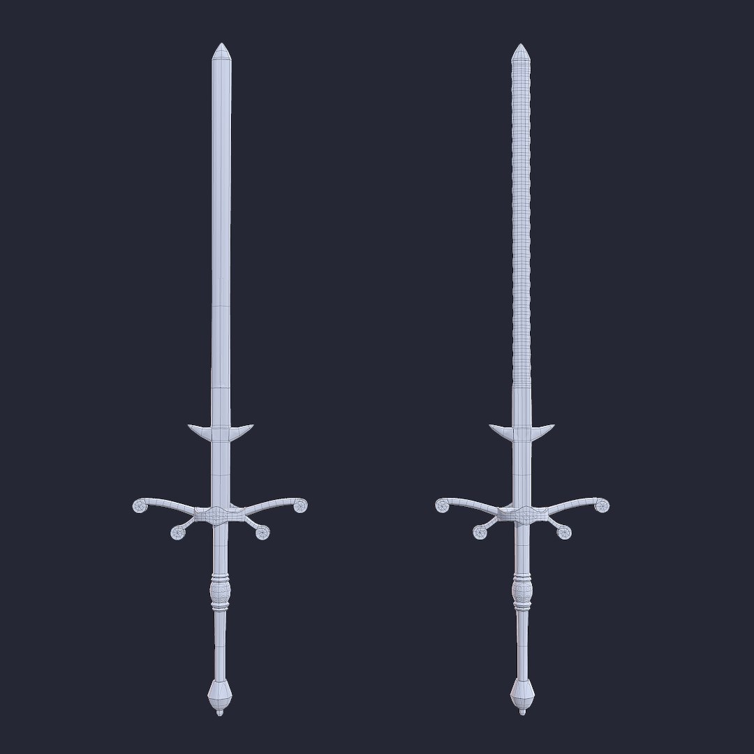 3D Model Zweihander Flamberge V1 - TurboSquid 1976694