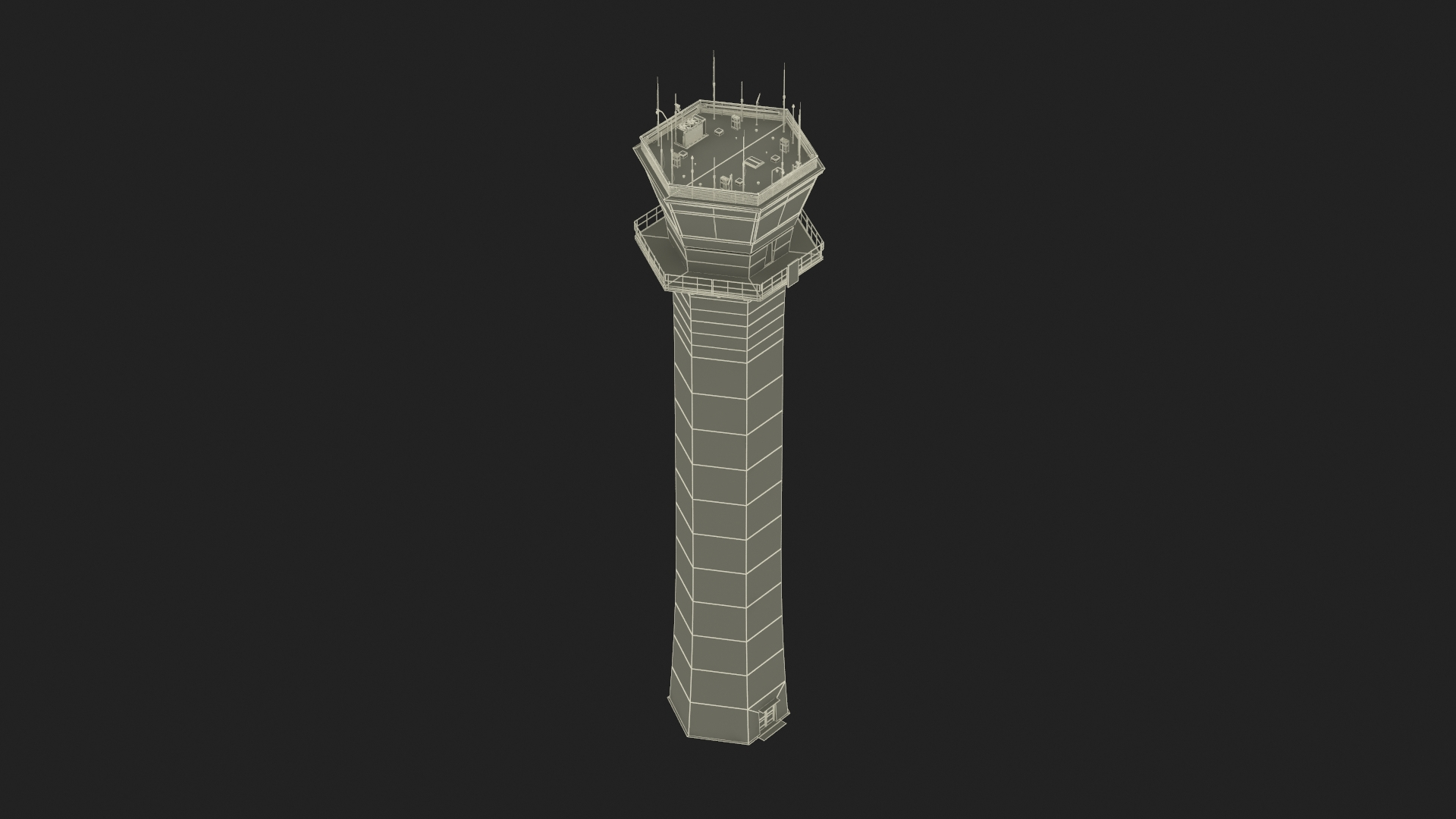 3D Airport Control Tower Model - TurboSquid 2317739