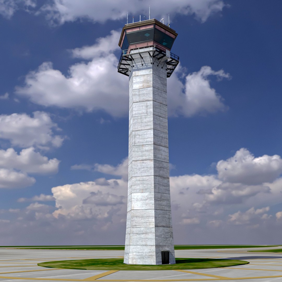 3D Airport Control Tower Model - TurboSquid 2317739