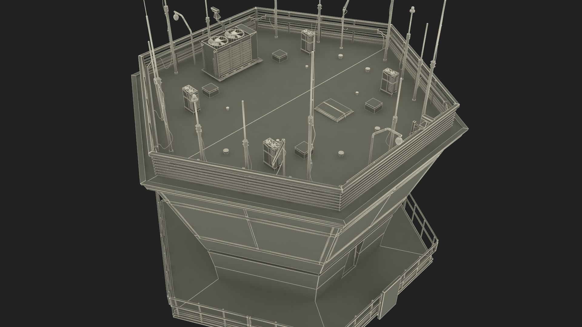 3D Airport Control Tower Model - TurboSquid 2317739