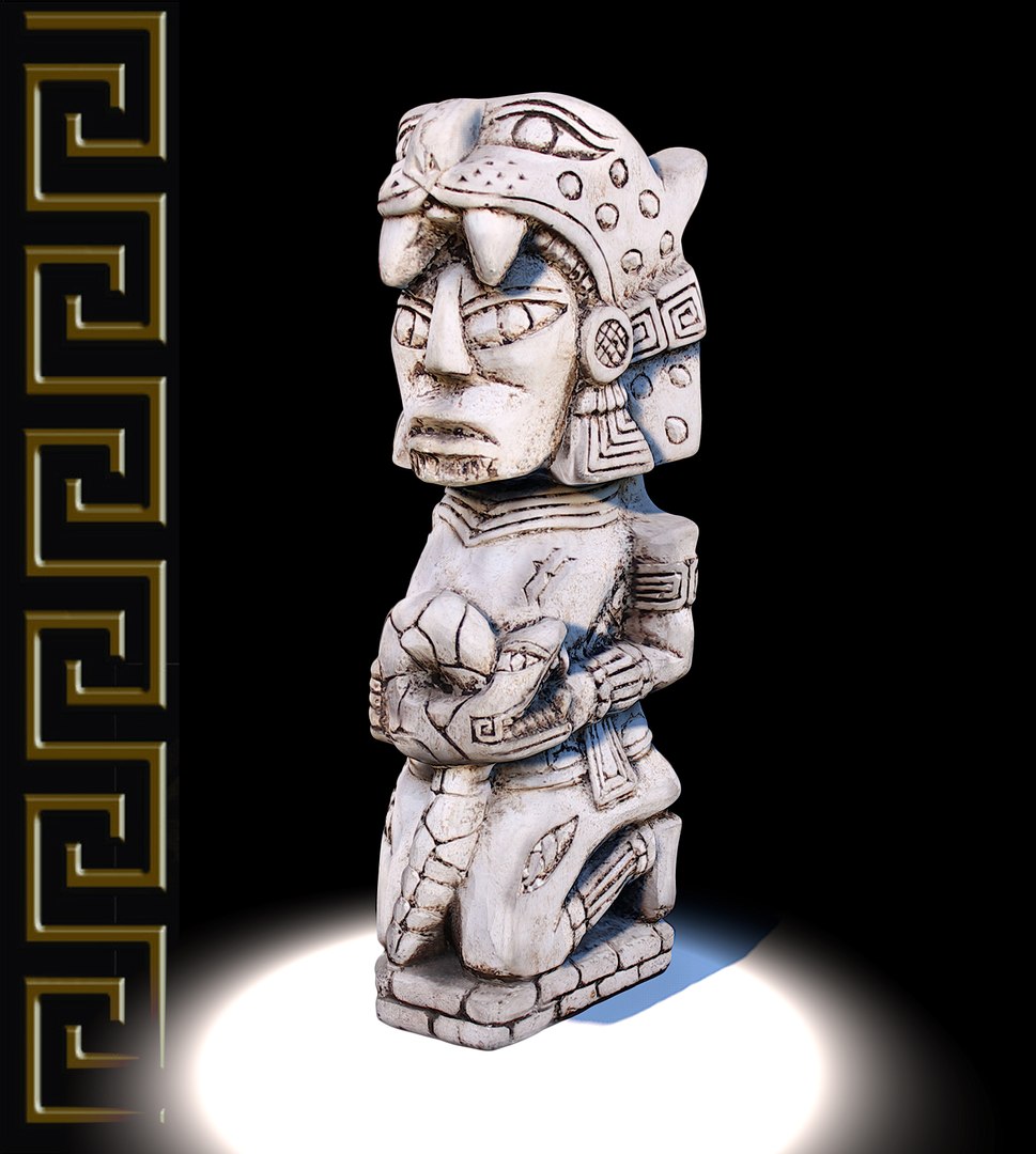 3d Mayan Figure Replica Model