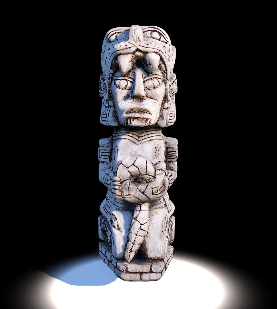 3d Mayan Figure Replica Model