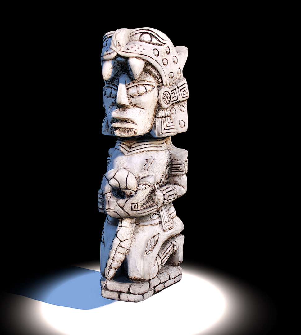 3d Mayan Figure Replica Model