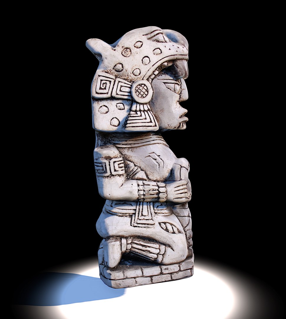 3d Mayan Figure Replica Model