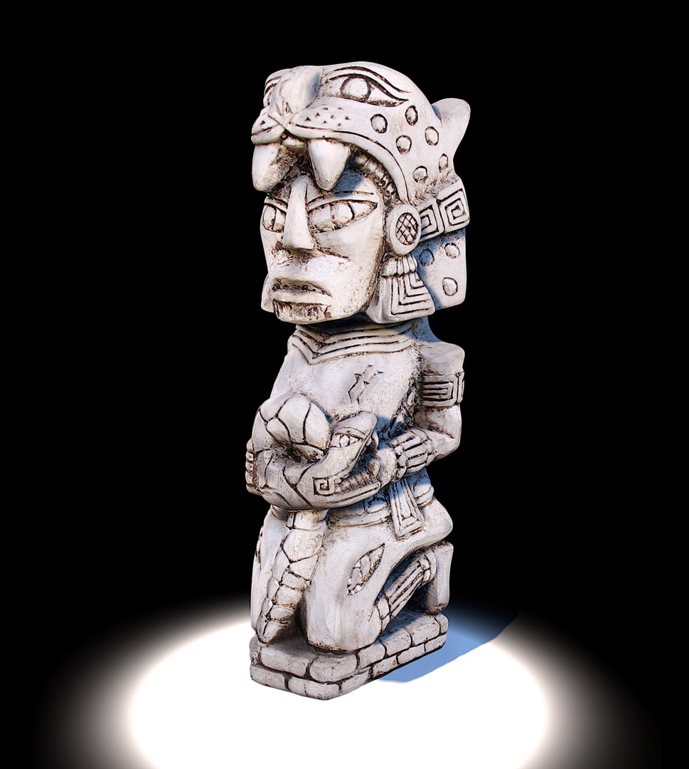 3d Mayan Figure Replica Model