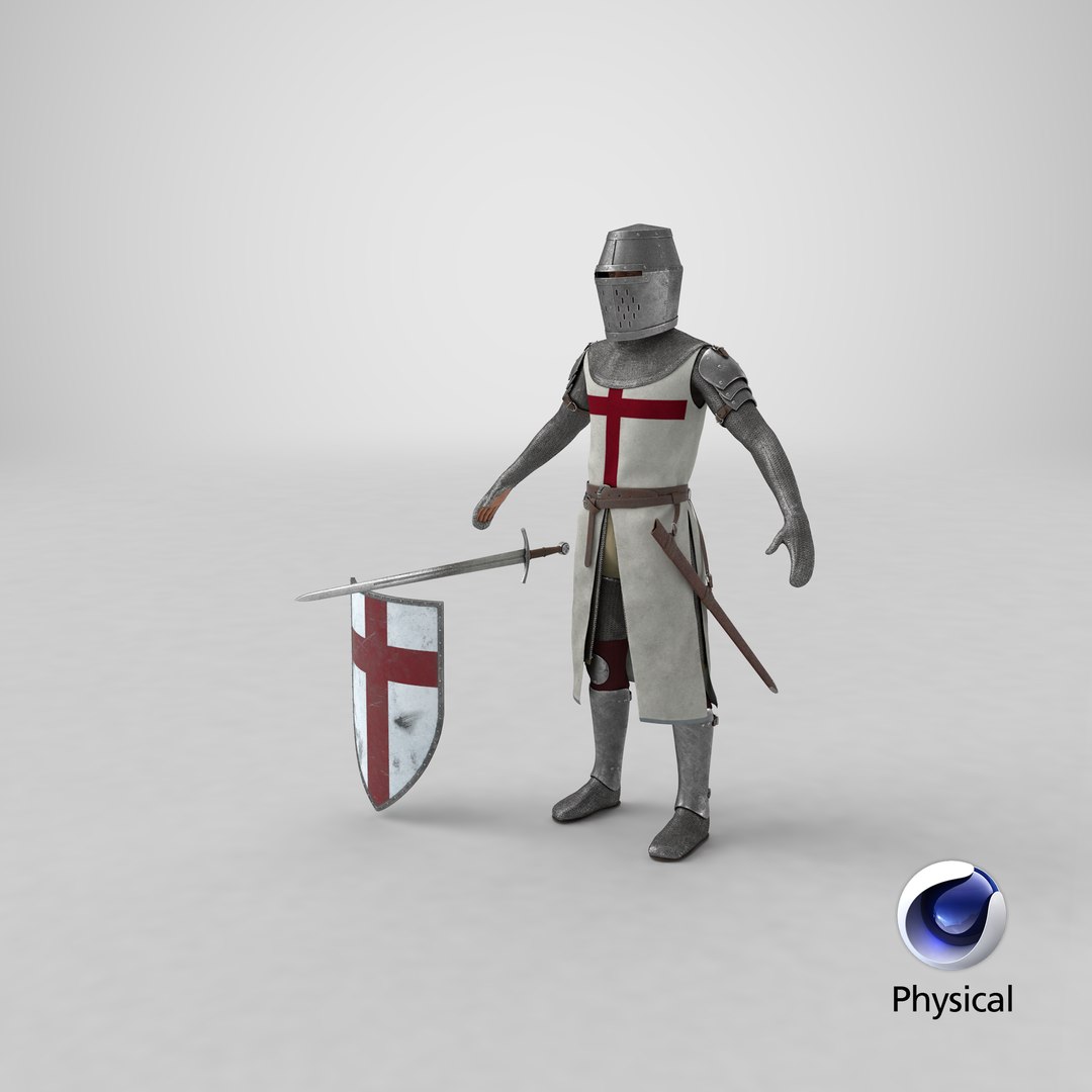 3D Knight Templar T-pose Set - TurboSquid 1511841