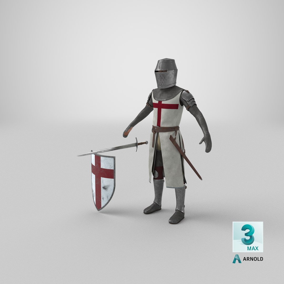 3D Knight Templar T-pose Set - TurboSquid 1511841