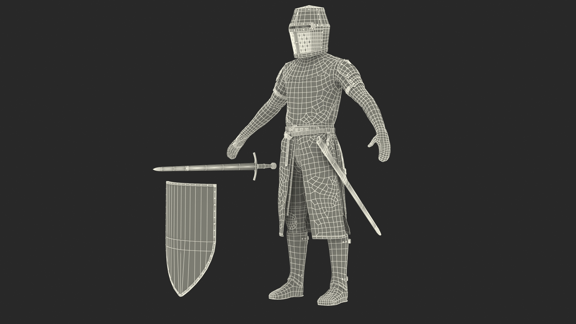 3D Knight Templar T-pose Set - TurboSquid 1511841