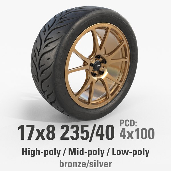 Konig Freeform 17x8 PCD 4x100 with Federal 595 RS 235 40 3D model ...