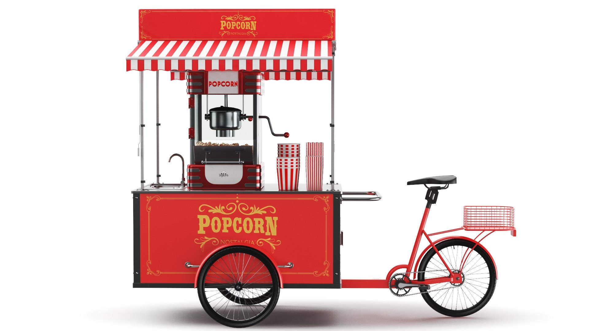 Two Detailed Popcorn Carts 3D Model - TurboSquid 2332306