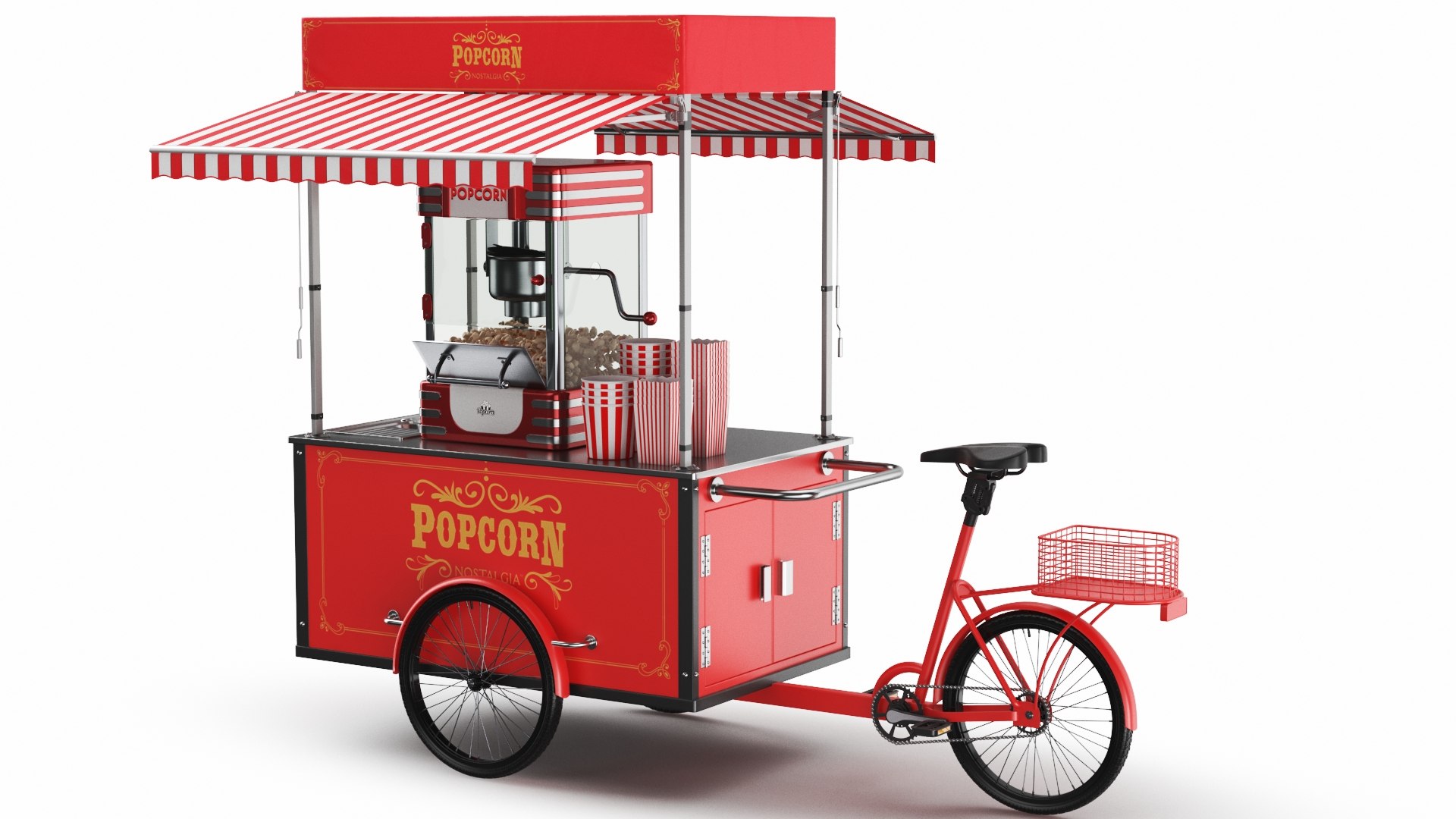 Two Detailed Popcorn Carts 3D Model - TurboSquid 2332306