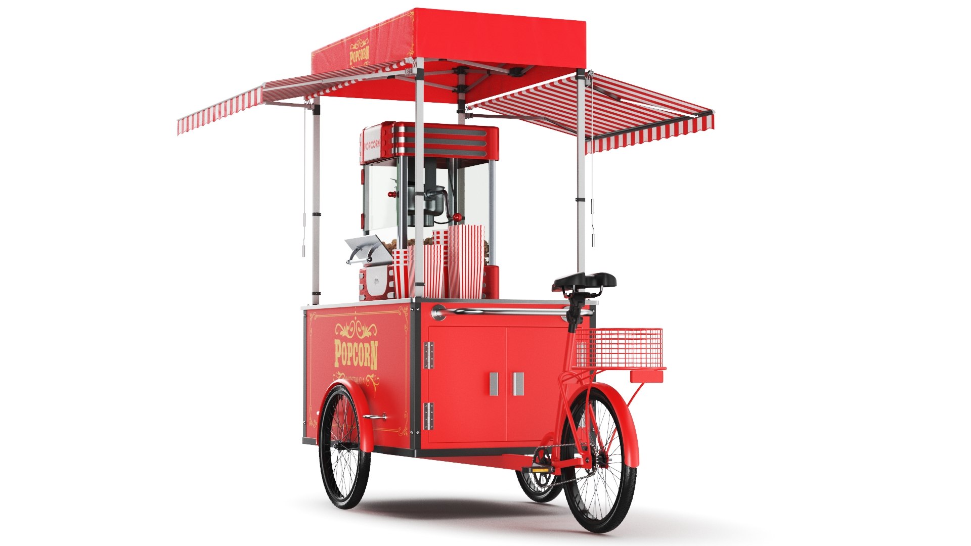 Two Detailed Popcorn Carts 3D Model - TurboSquid 2332306