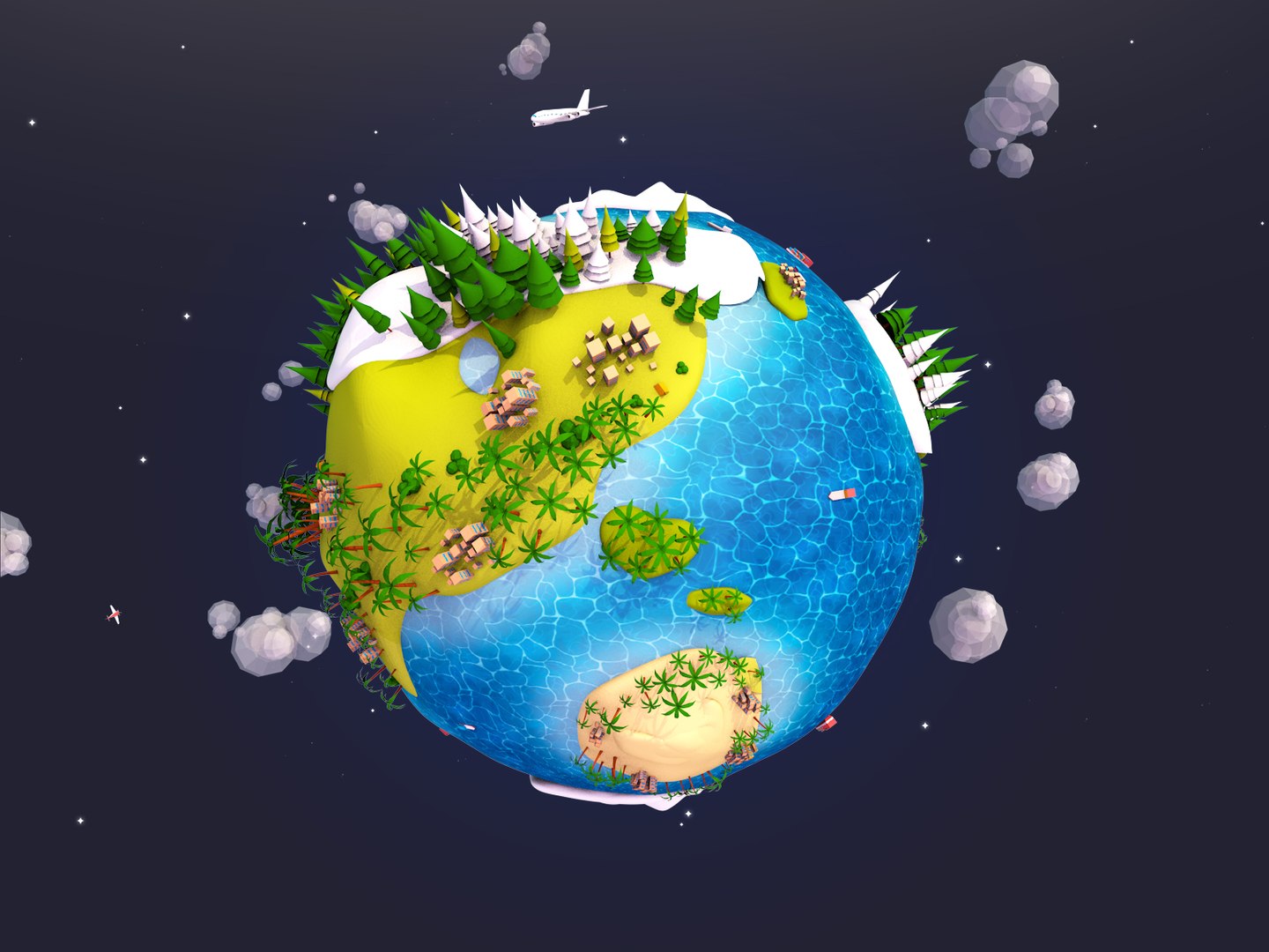 3D Model Cartoon Earth Planet - TurboSquid 1293943
