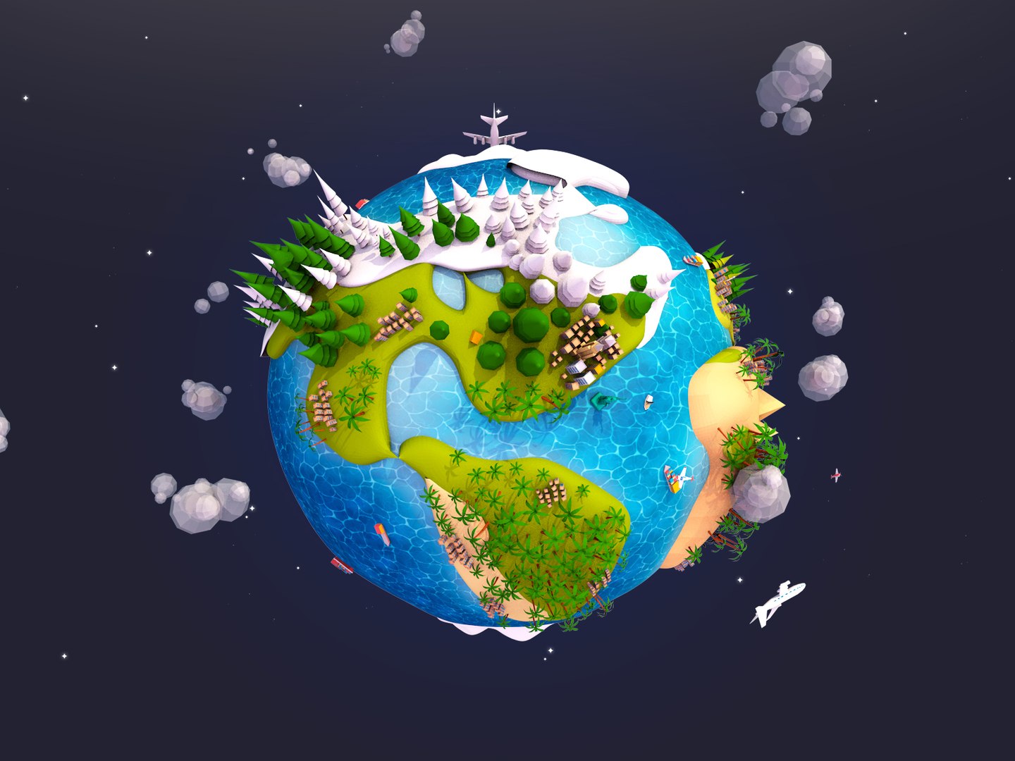 3D Model Cartoon Earth Planet - TurboSquid 1293943