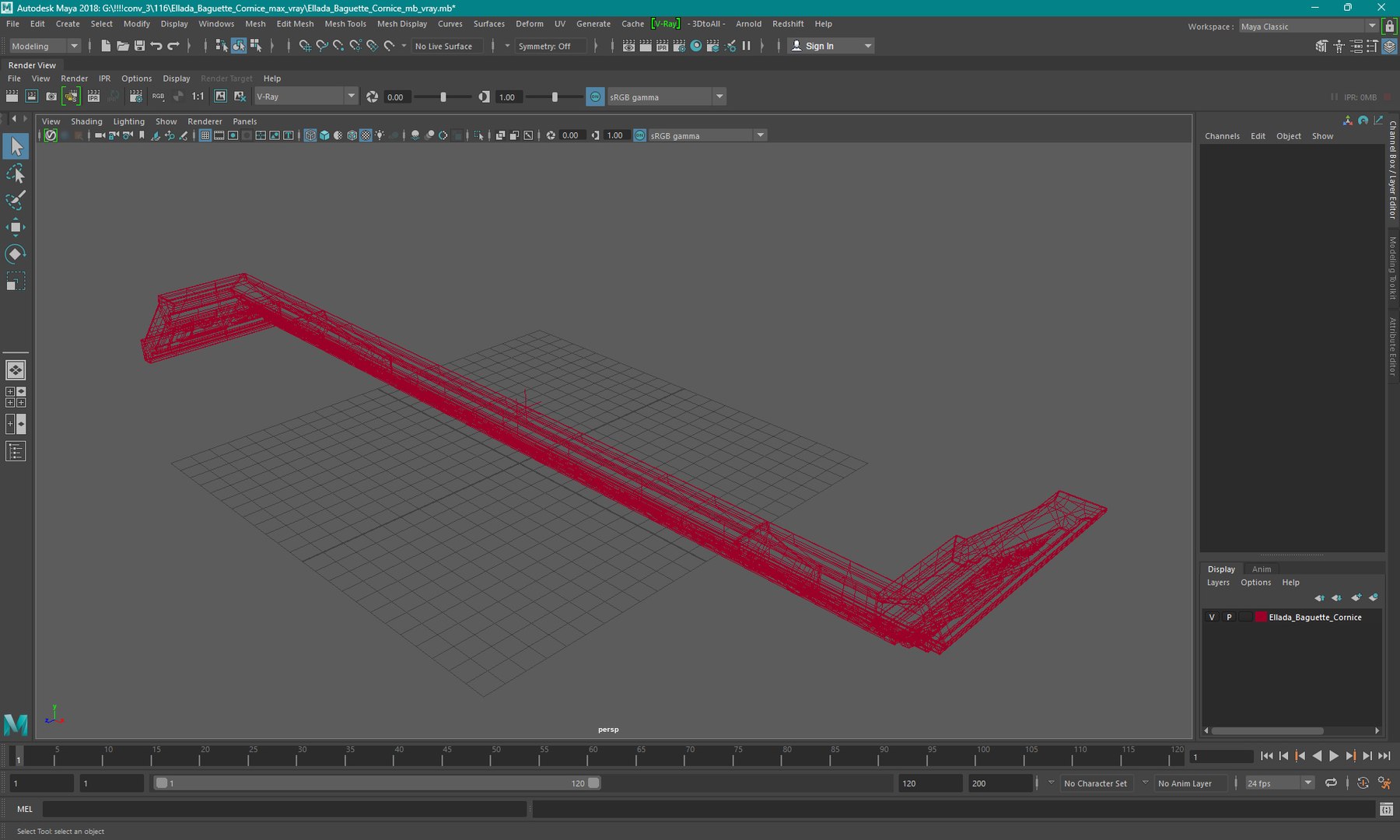 3D Model Ellada Baguette Cornice - TurboSquid 2402885