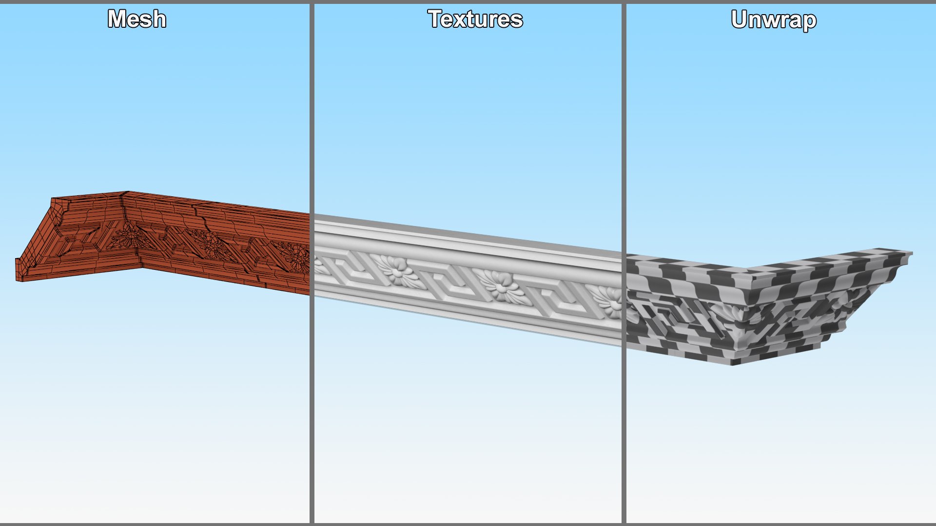 3D Model Ellada Baguette Cornice - TurboSquid 2402885