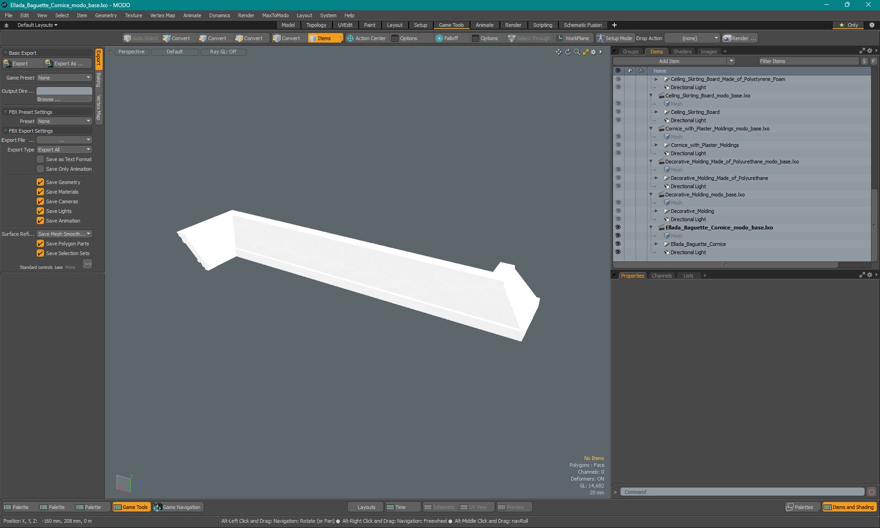3D Model Ellada Baguette Cornice - TurboSquid 2402885