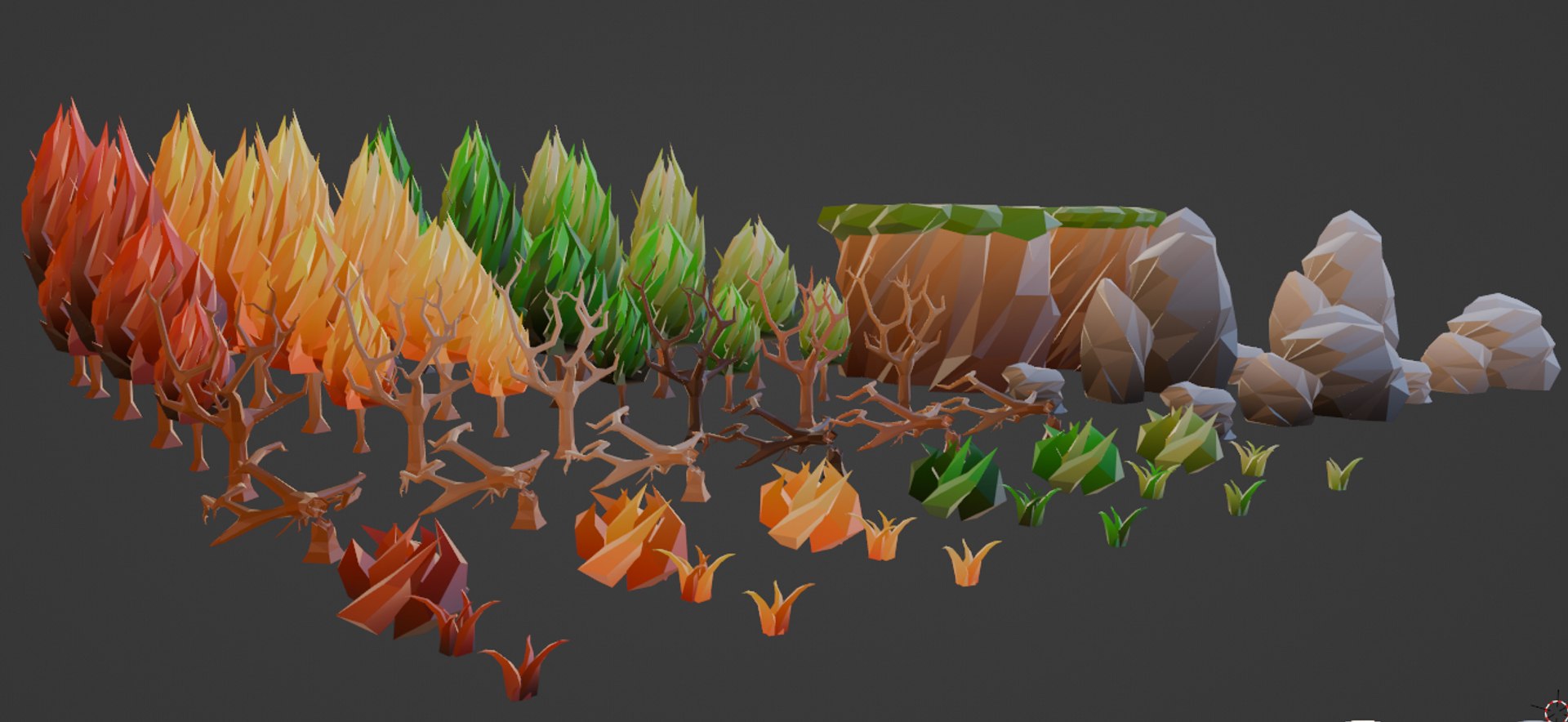 Four Seasons Lowpoly Nature Asset Pack Model - TurboSquid 2282876