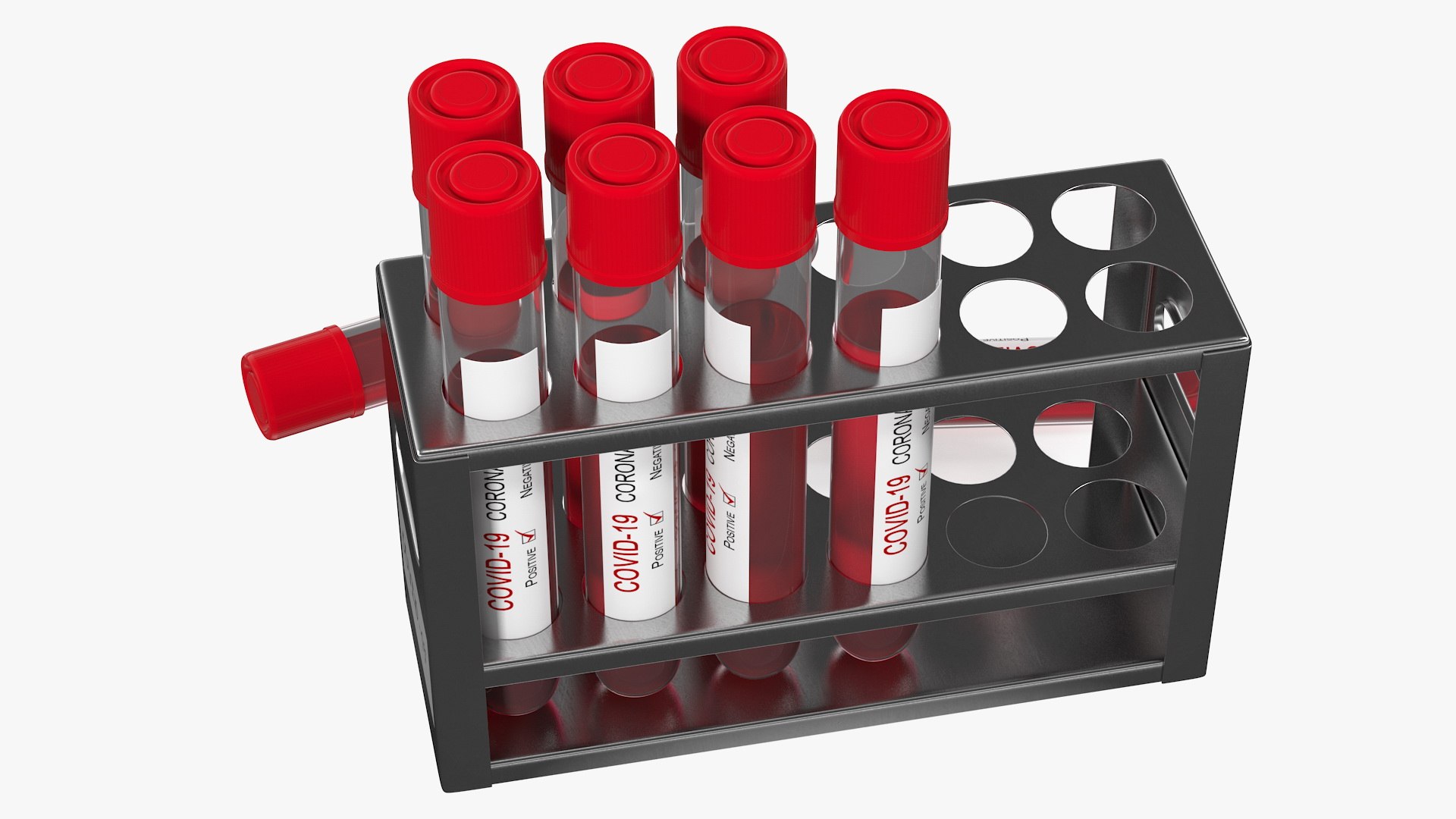 Test Tube Rack With Mixed Covid 19 Tests 3D Model - TurboSquid 2497060