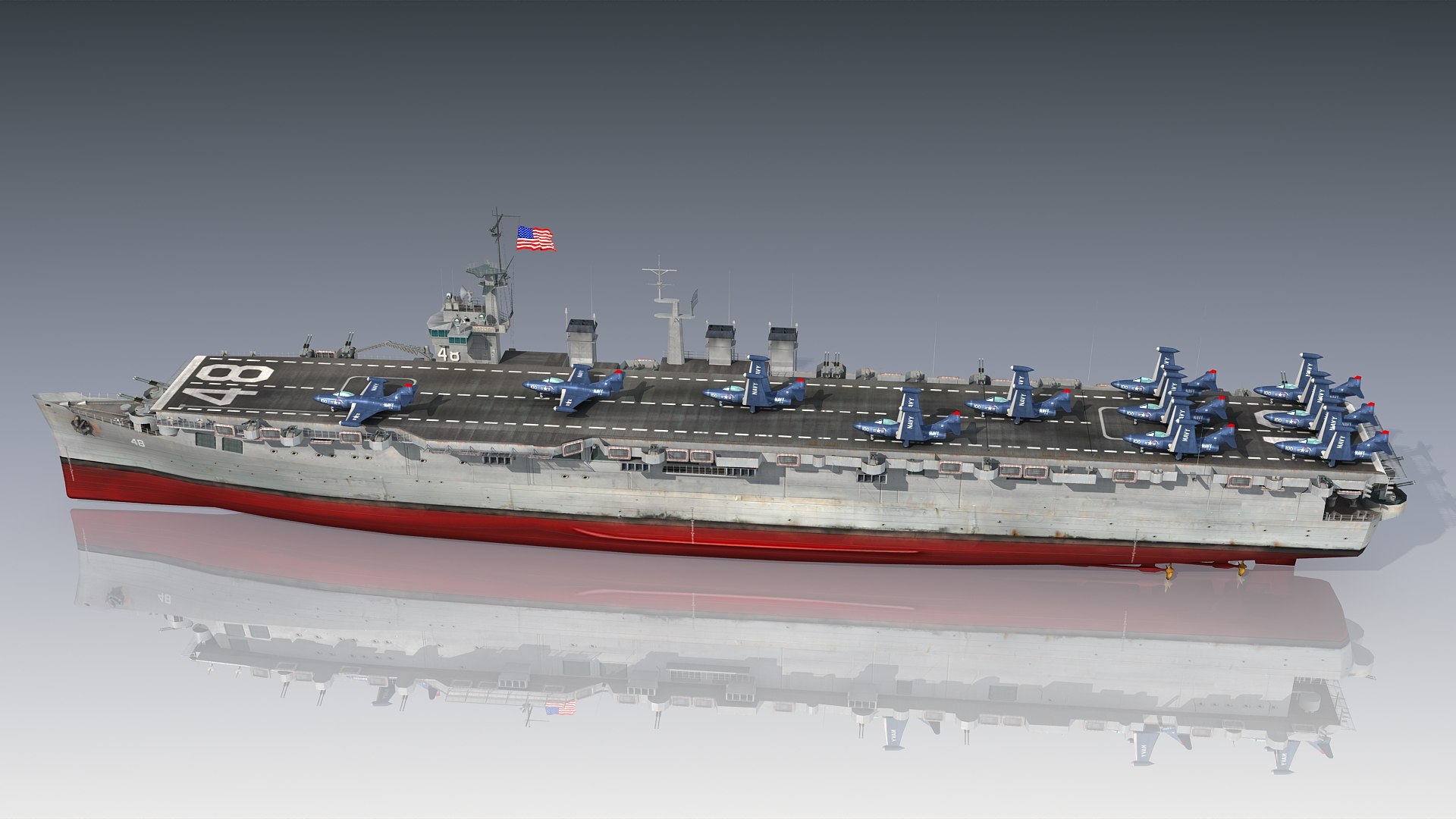 USS Saipan CVL-48 AVT-6CC-3 light aircraft carrier 3D - TurboSquid 2096268