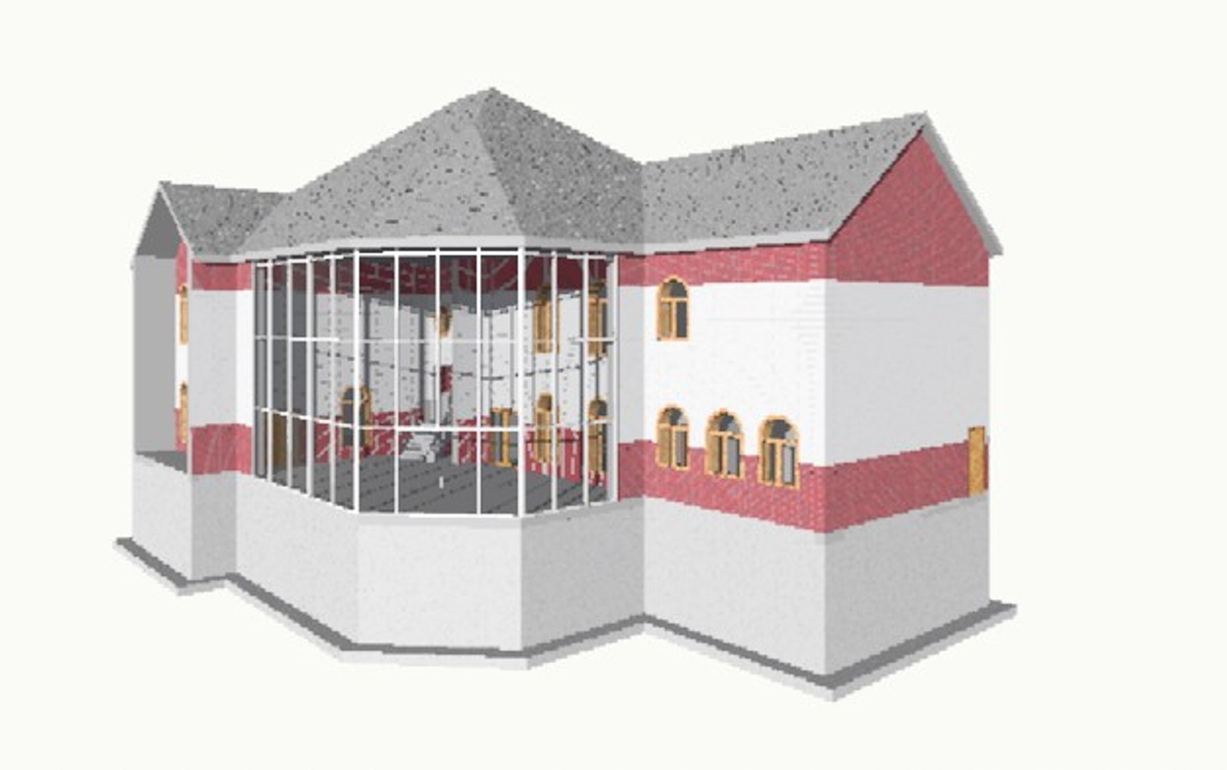 3 unit building 3d model