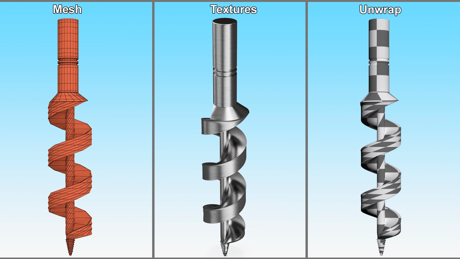 Auger Drill Bit 3D Model - TurboSquid 2189657