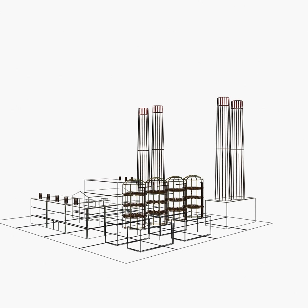 Factory Buildings 3d Model