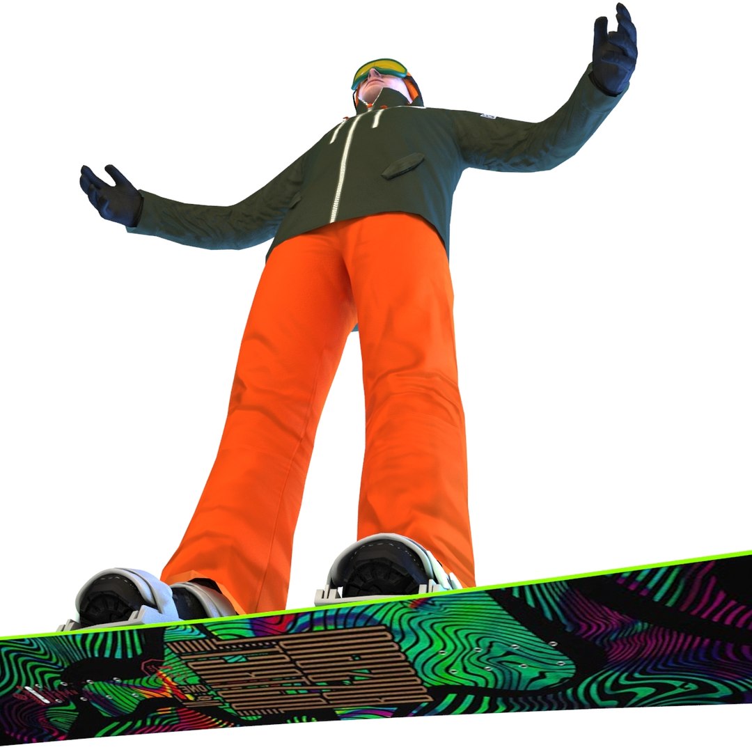 Snowboarder board 3D model - TurboSquid 1477323