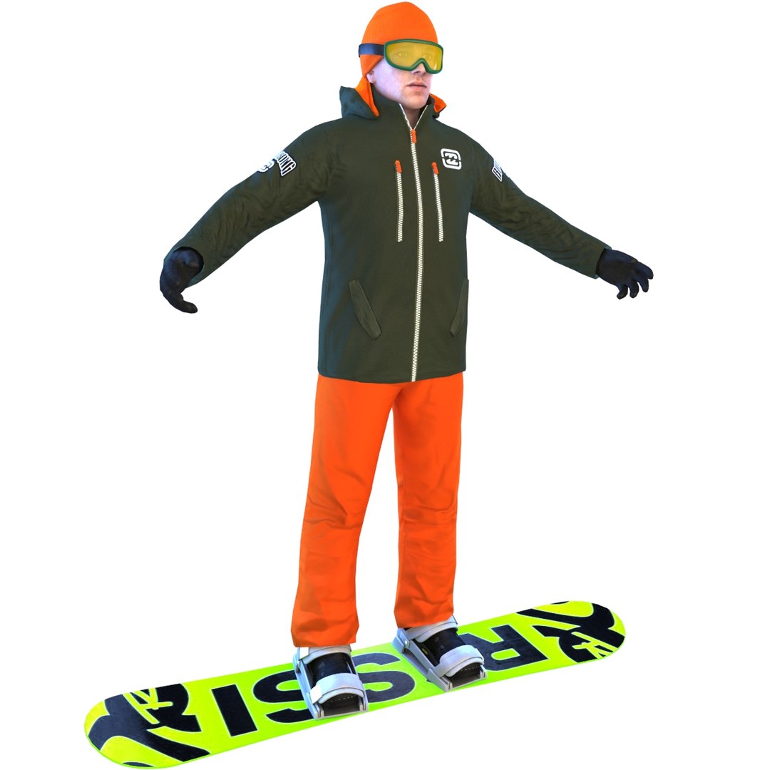 Snowboarder board 3D model - TurboSquid 1477323