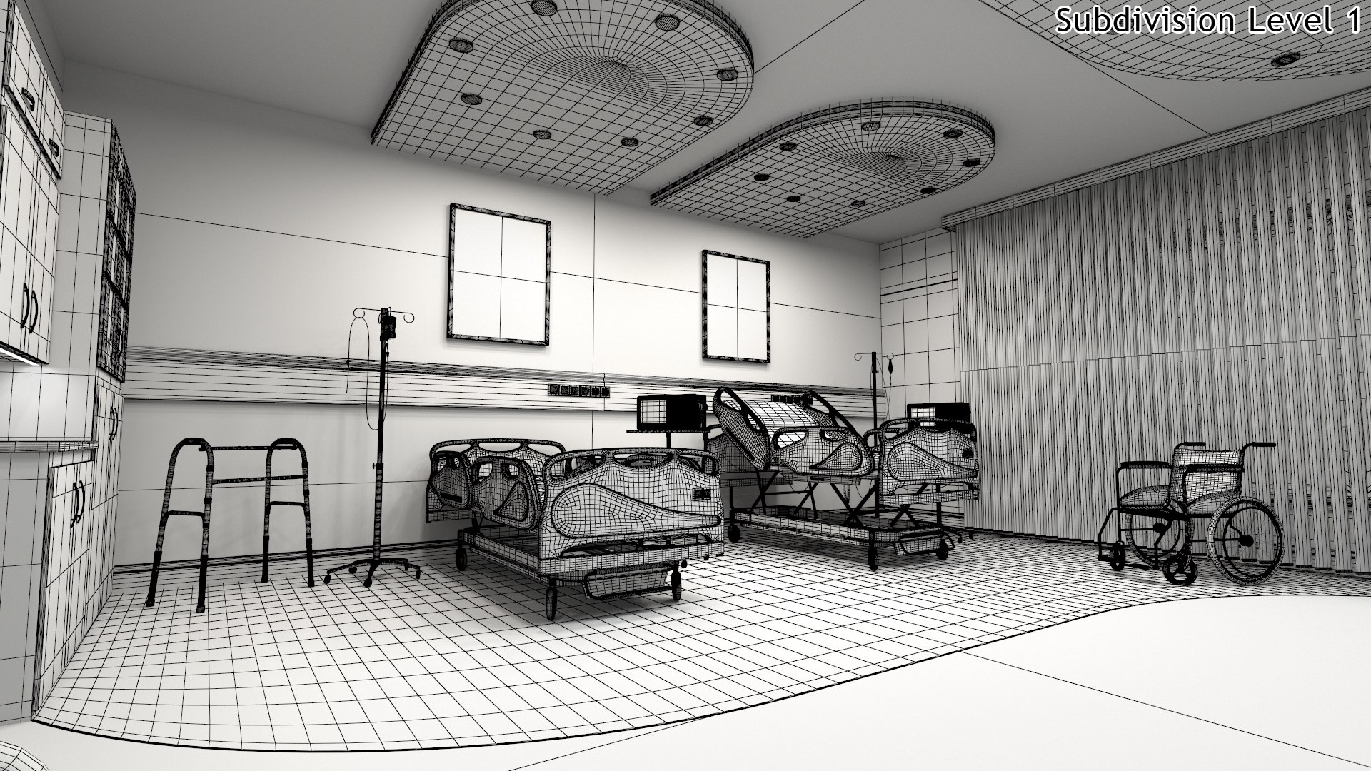 Hospital Room Interior Model - TurboSquid 1982044