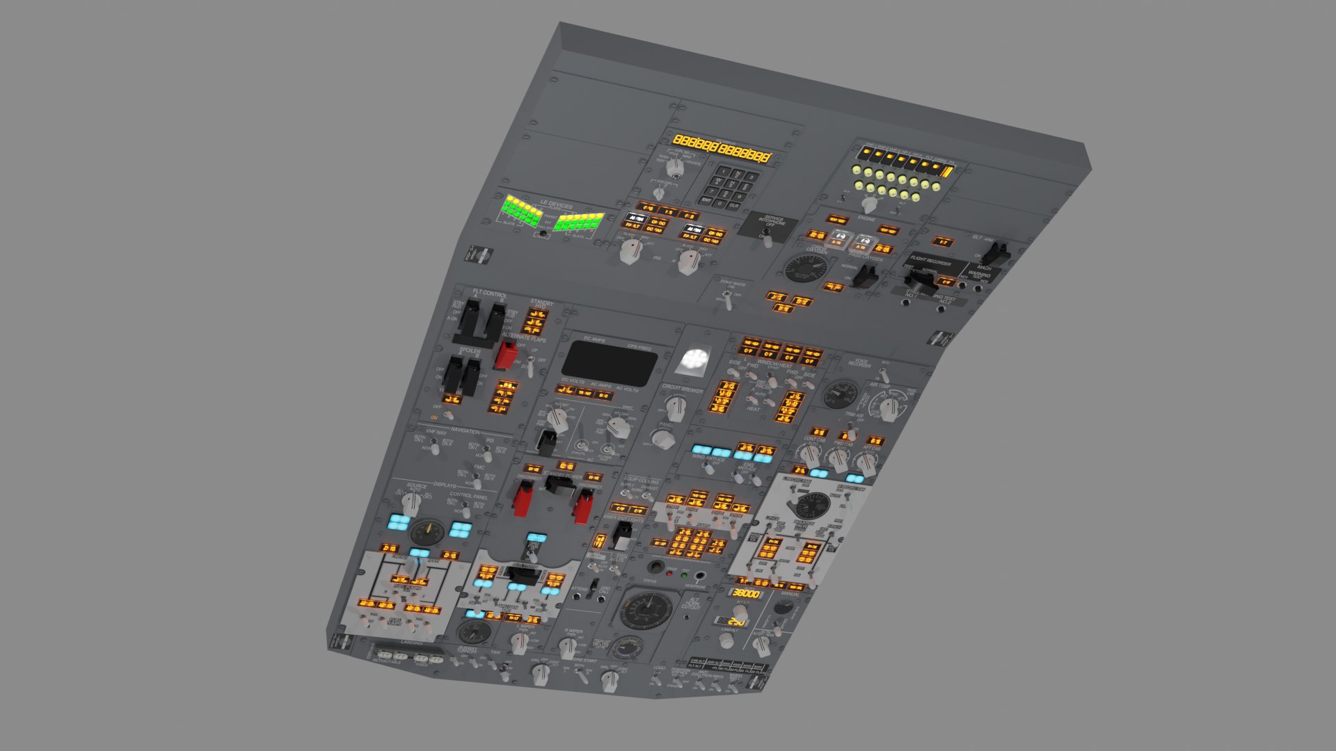 3D 737 Overhead Panel - High Poly And Quality Version - TurboSquid 2133815