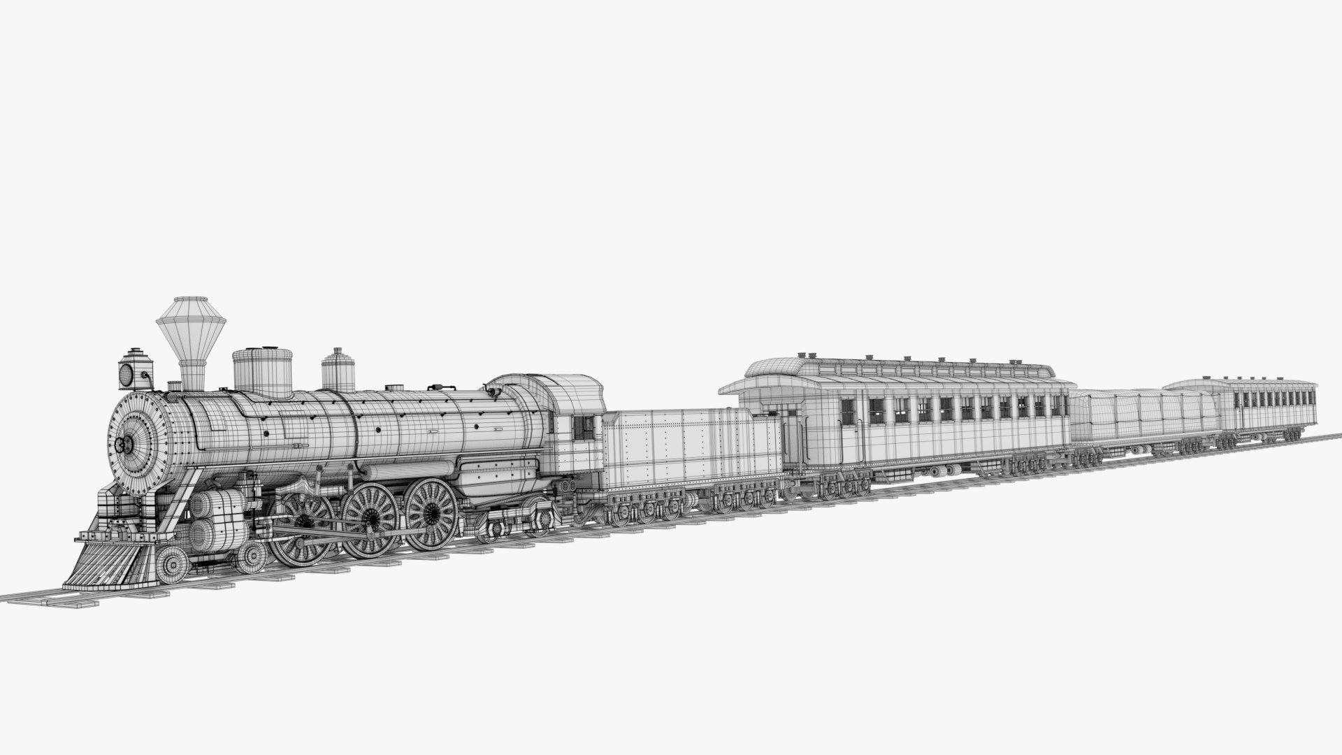 3D Steam Train model - TurboSquid 2174086