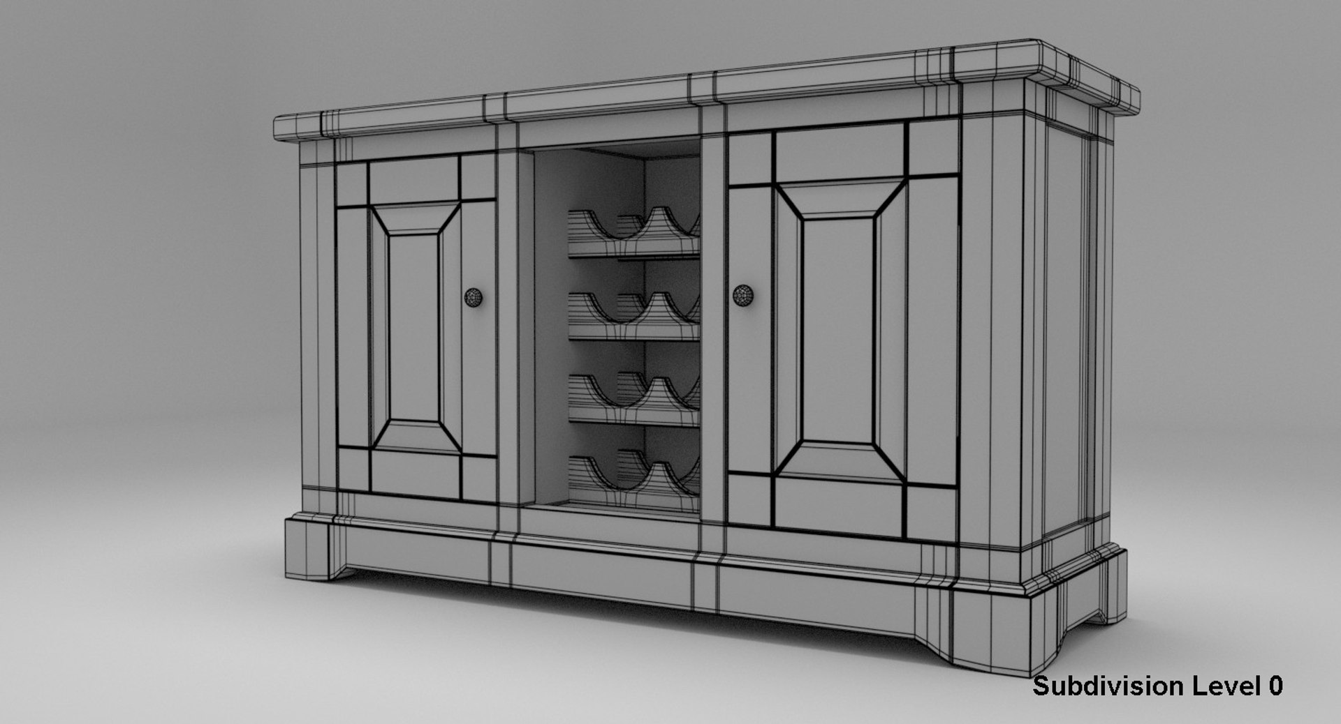 Wood Sideboard 3D Model - TurboSquid 1201781