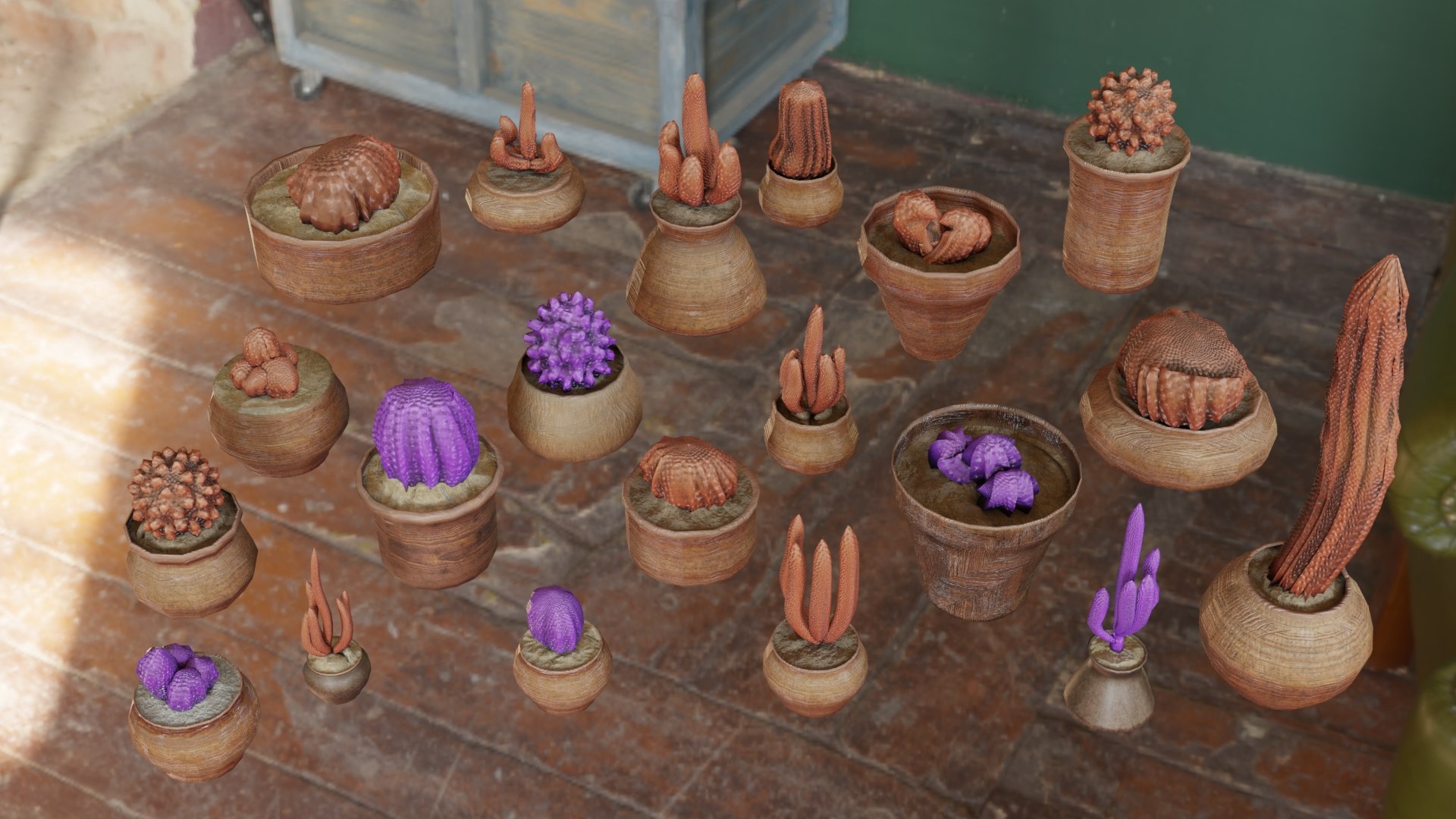 3D Stylized Seasonal Cactus Pack Model - TurboSquid 1975869