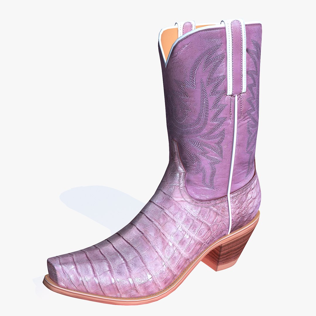 3D model Cowgirl Boot Vintage Lilac - TurboSquid 2070711