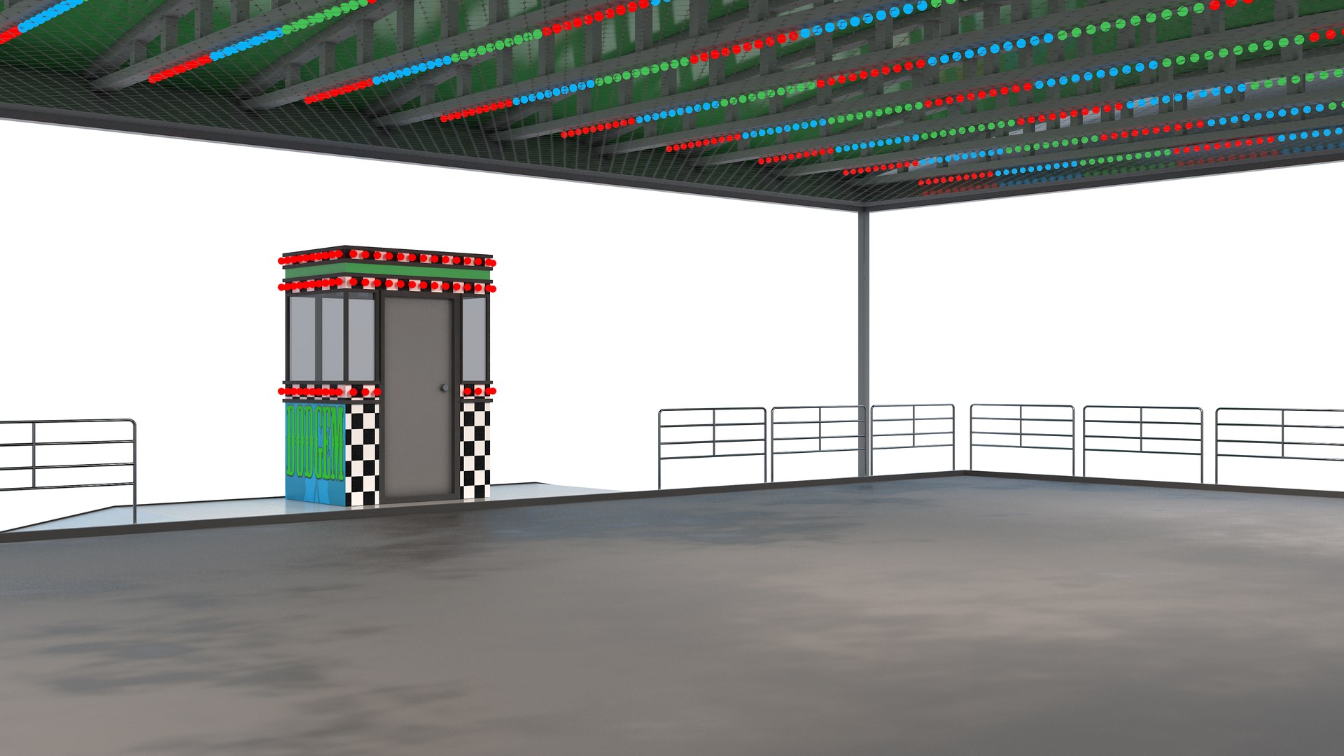 3D Model Ferris Wheel And Dodgem Cars Platform - TurboSquid 1807963