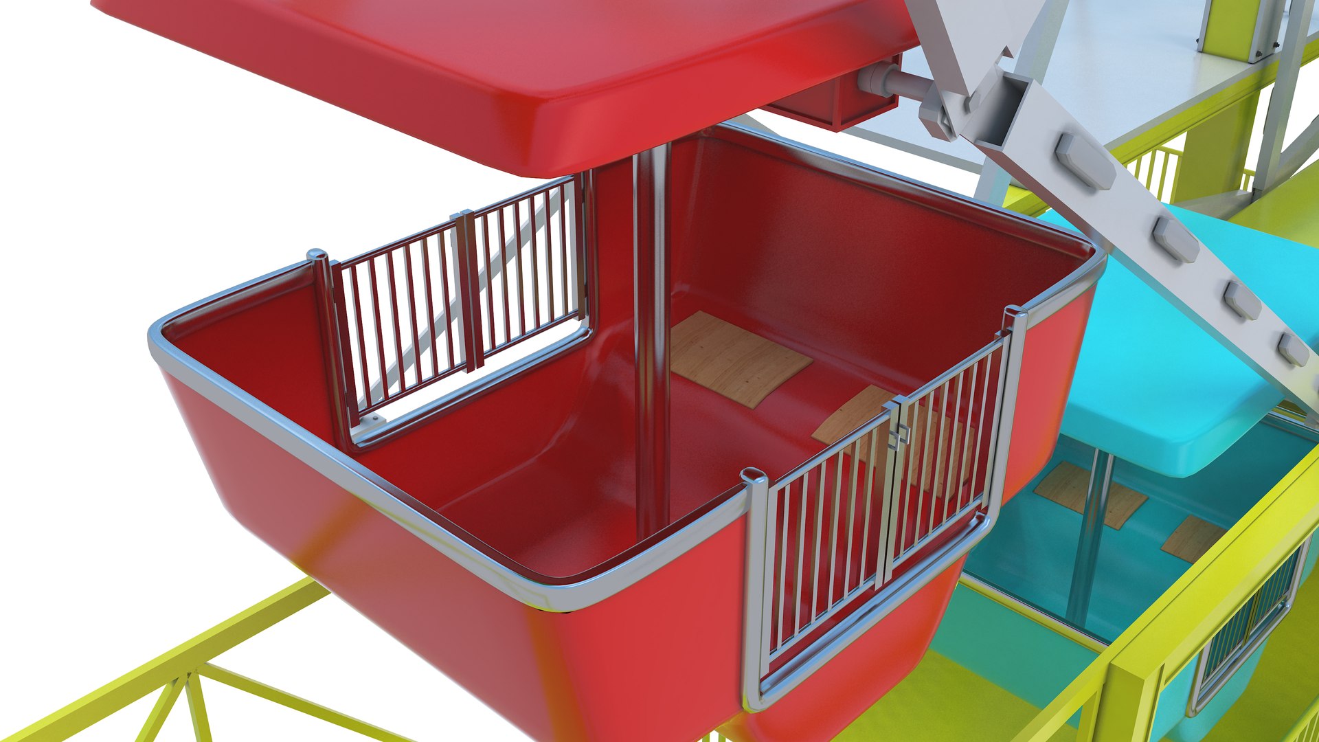 3D Model Ferris Wheel And Dodgem Cars Platform - TurboSquid 1807963