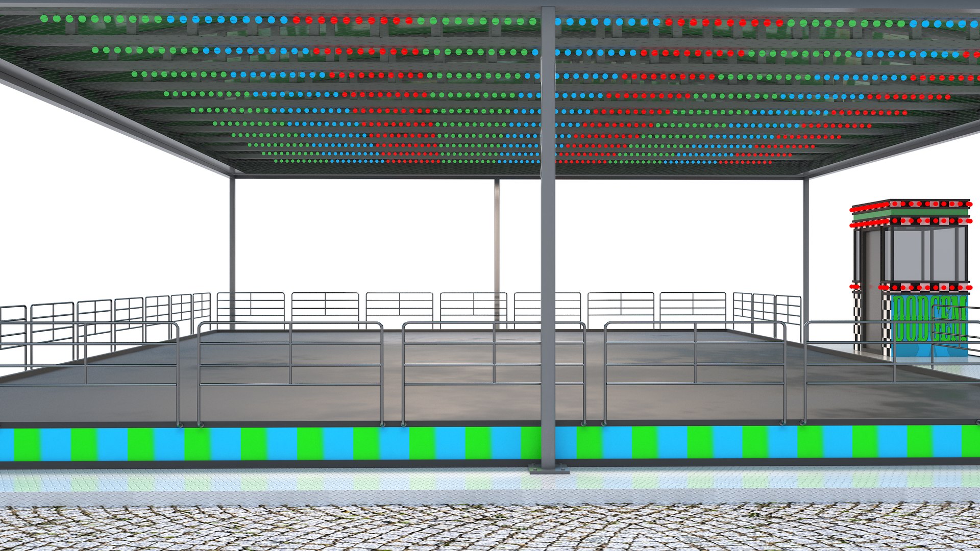 3D Model Ferris Wheel And Dodgem Cars Platform - TurboSquid 1807963