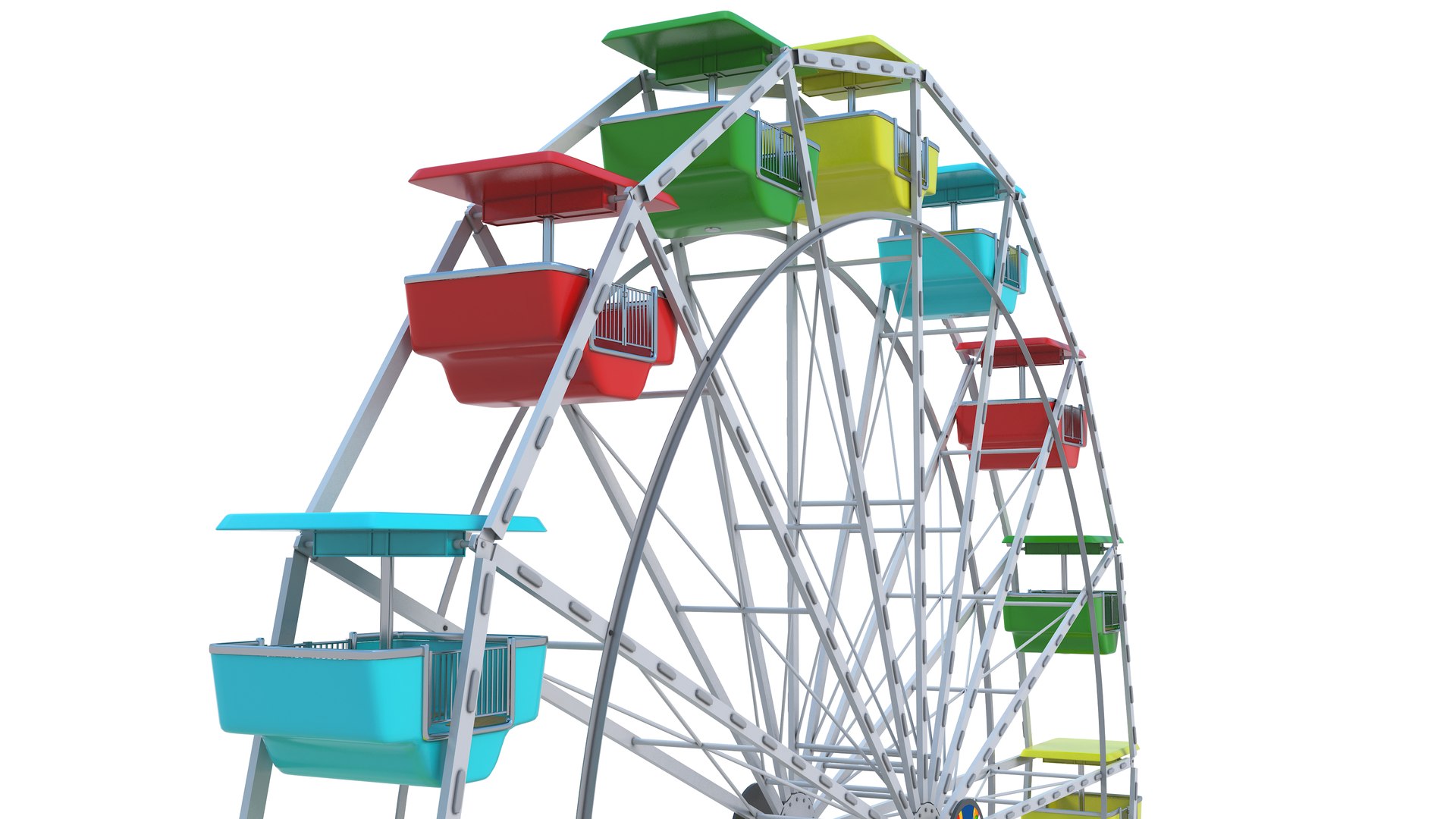 3D Model Ferris Wheel And Dodgem Cars Platform - TurboSquid 1807963
