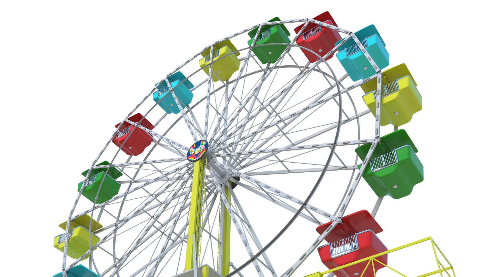 3D Model Ferris Wheel And Dodgem Cars Platform - TurboSquid 1807963