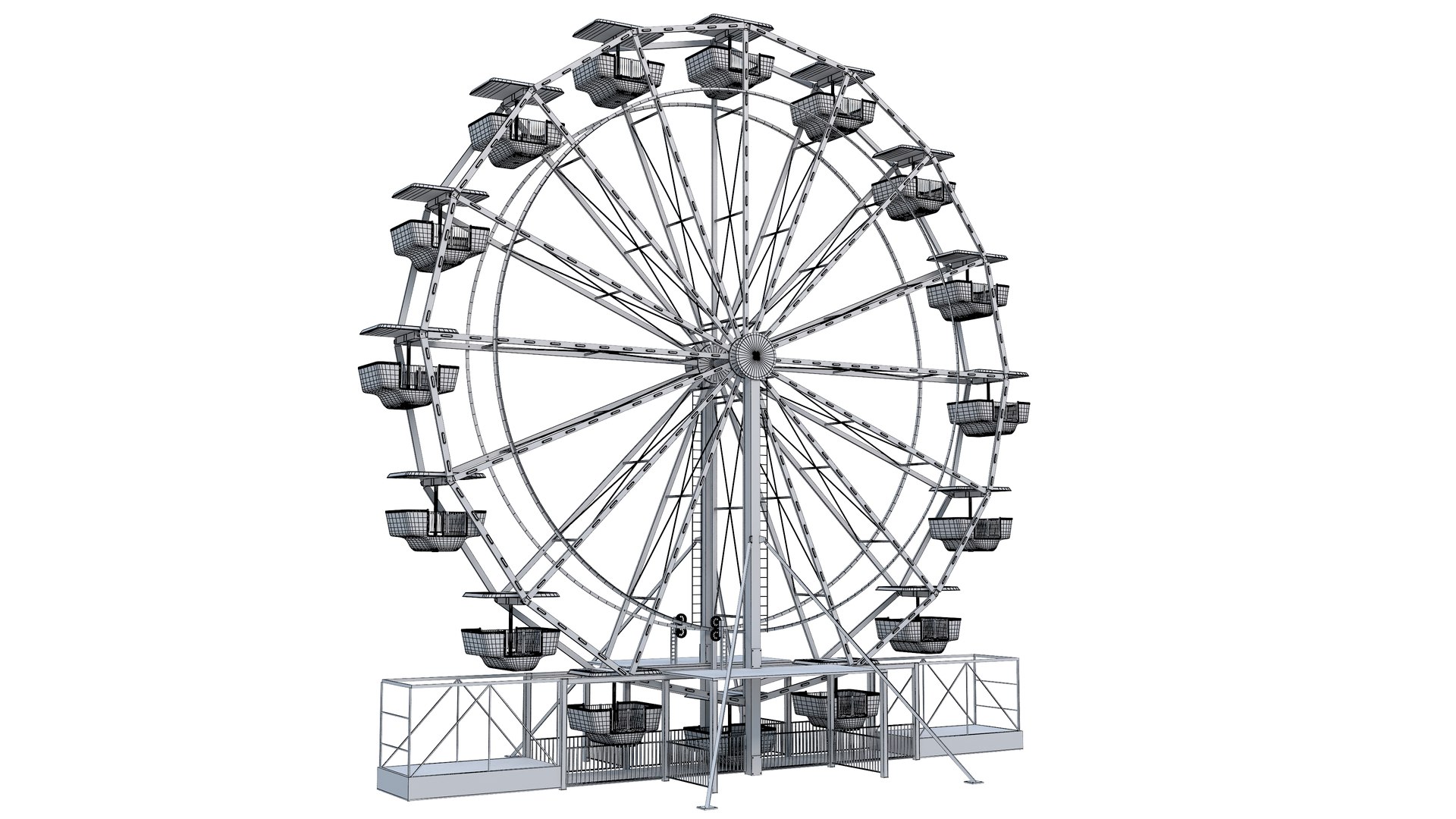 3D model Ferris Wheel and Dodgem Cars Platform - TurboSquid 1807963
