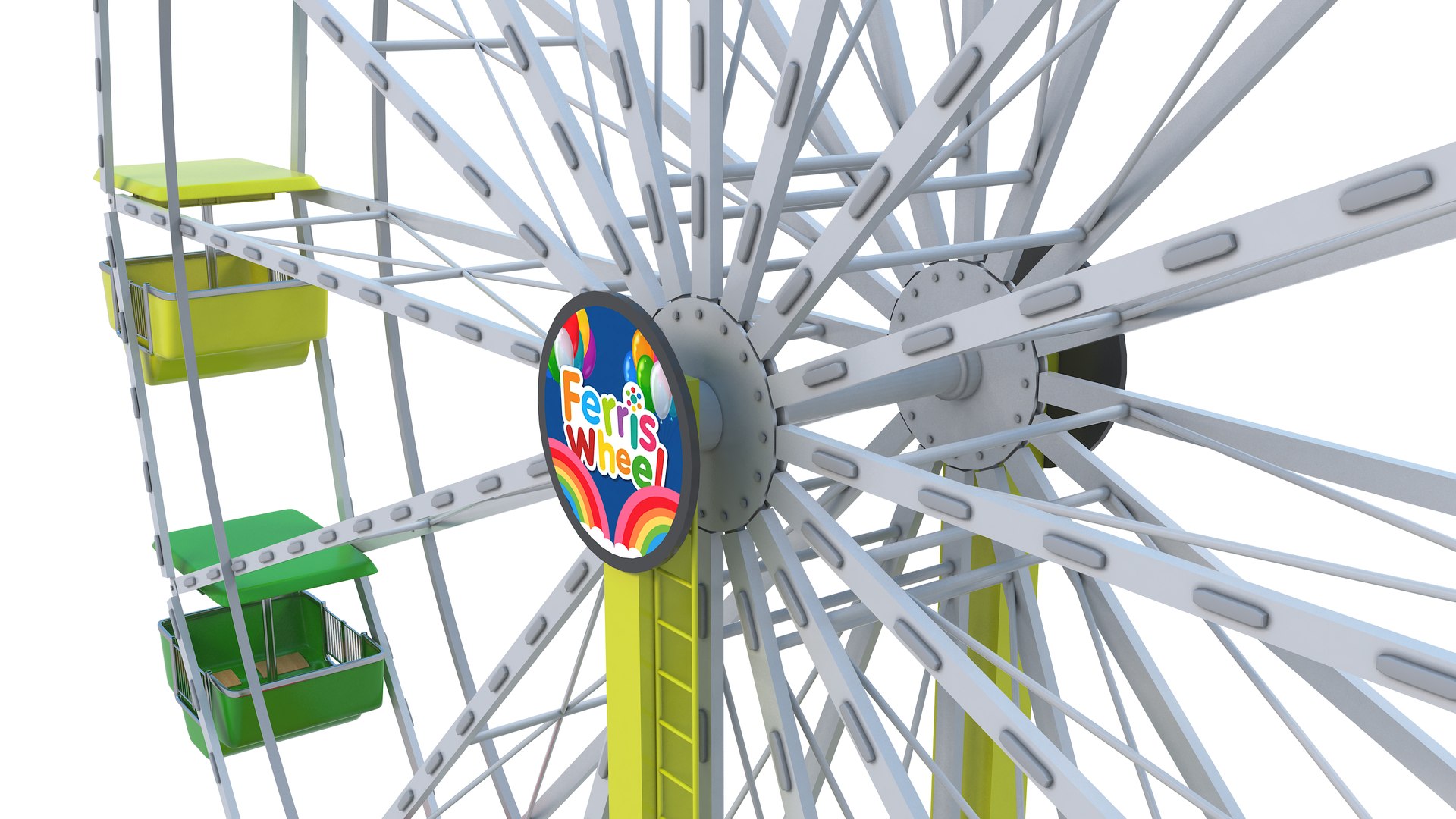 3D Model Ferris Wheel And Dodgem Cars Platform - TurboSquid 1807963