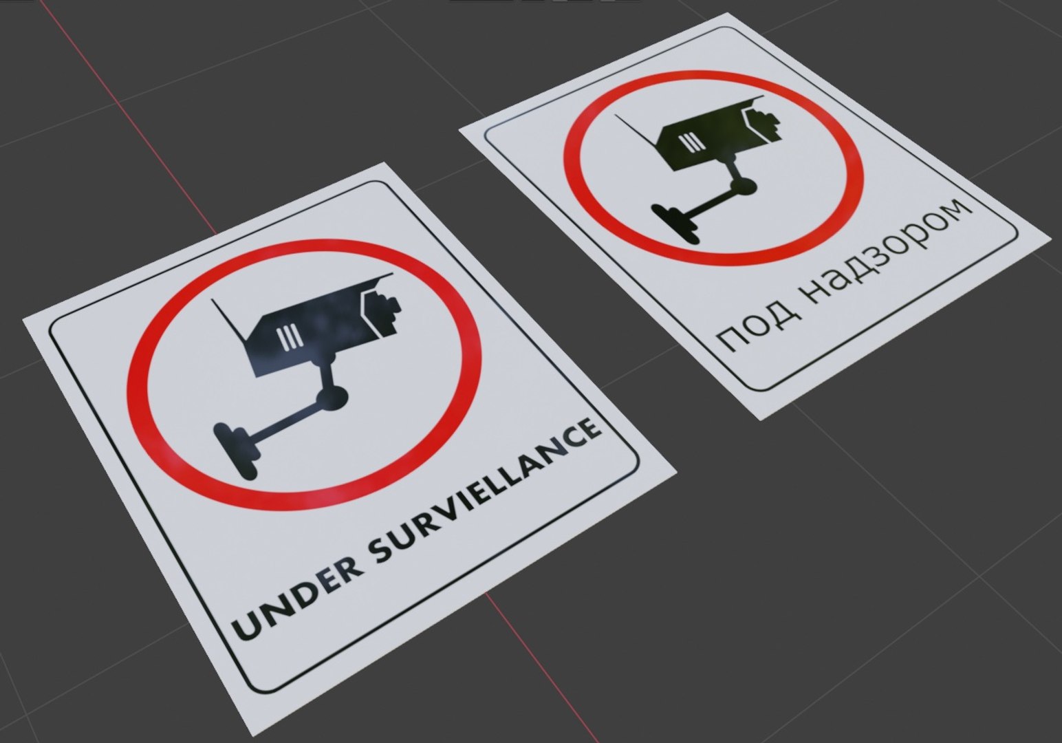 Surveillance Warning Model - TurboSquid 1454682