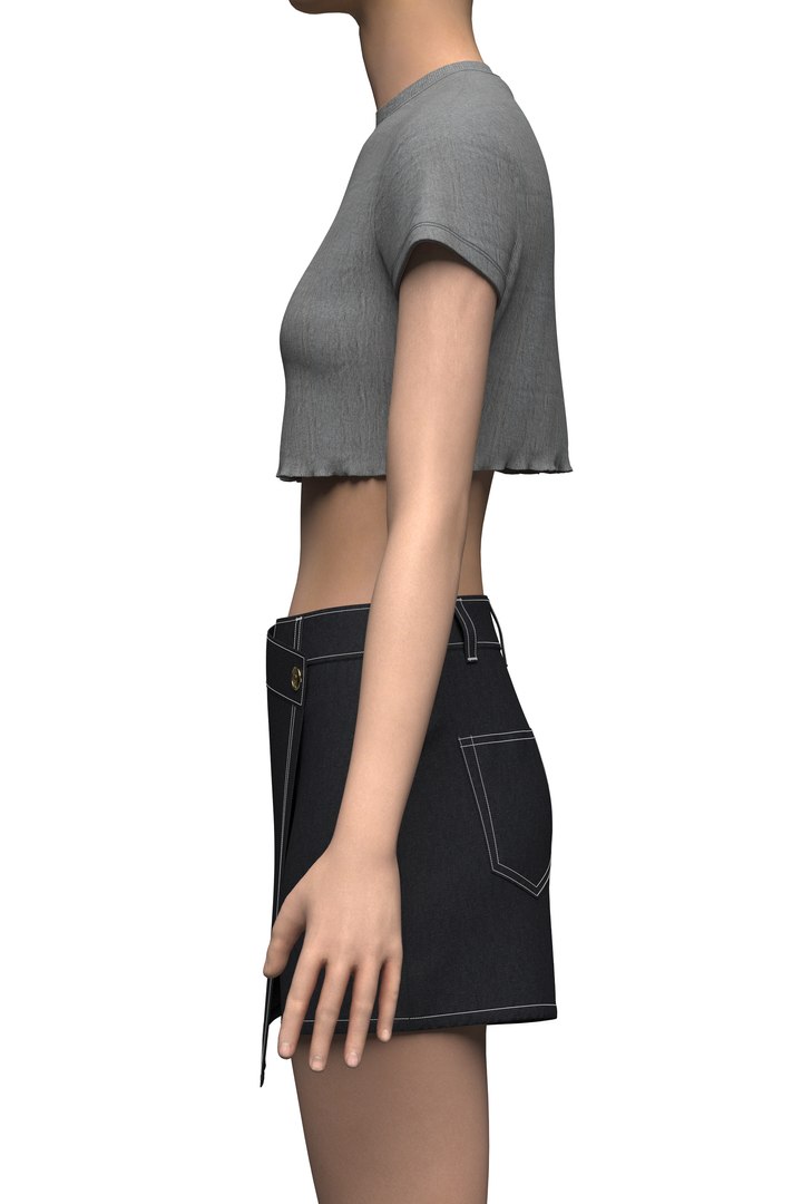 Female Cross And Crop Top 3D Model - TurboSquid 2396214