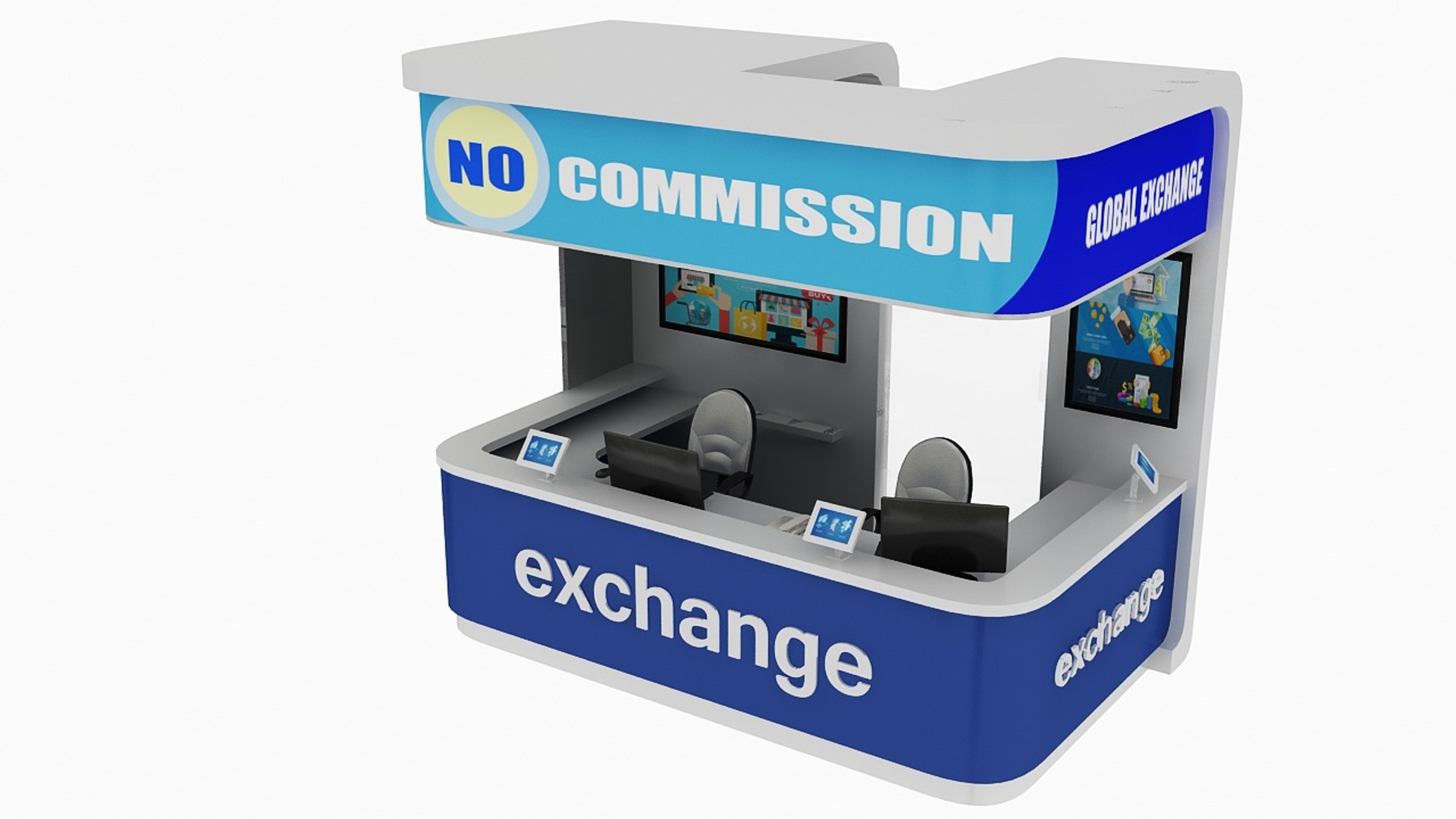 Airport Exchange Stand 3D Model - TurboSquid 1442627