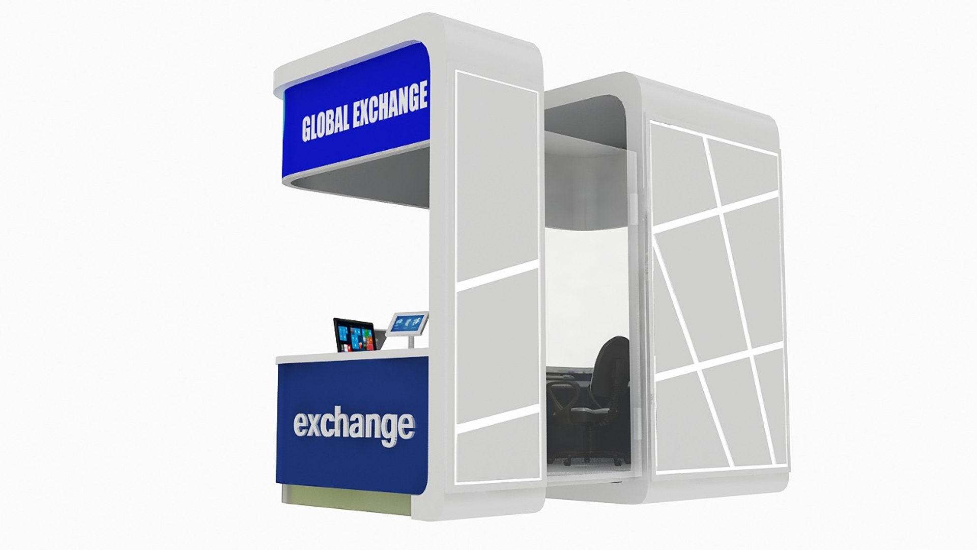 Airport Exchange Stand 3D Model - TurboSquid 1442627