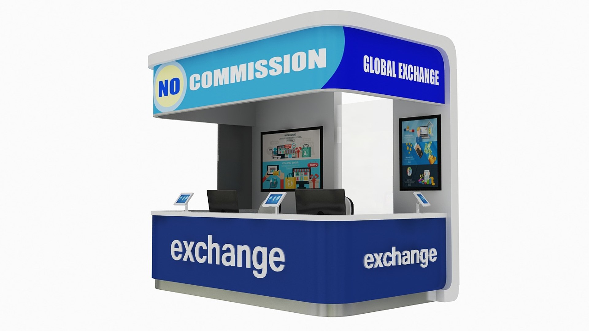 Airport Exchange Stand 3D Model - TurboSquid 1442627